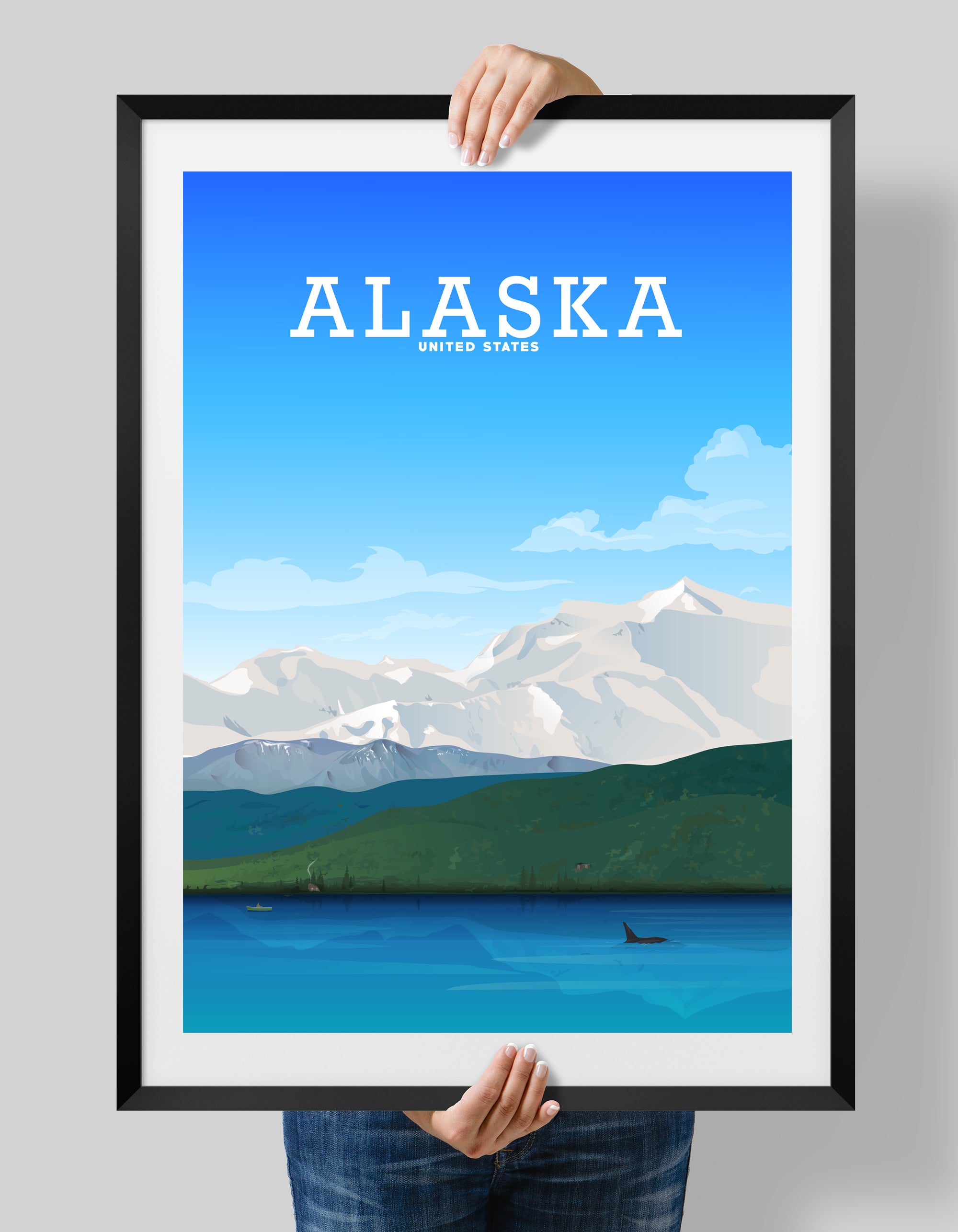Alaska Print, Alaska Poster, Alaska Travel Art – Hill View Prints
