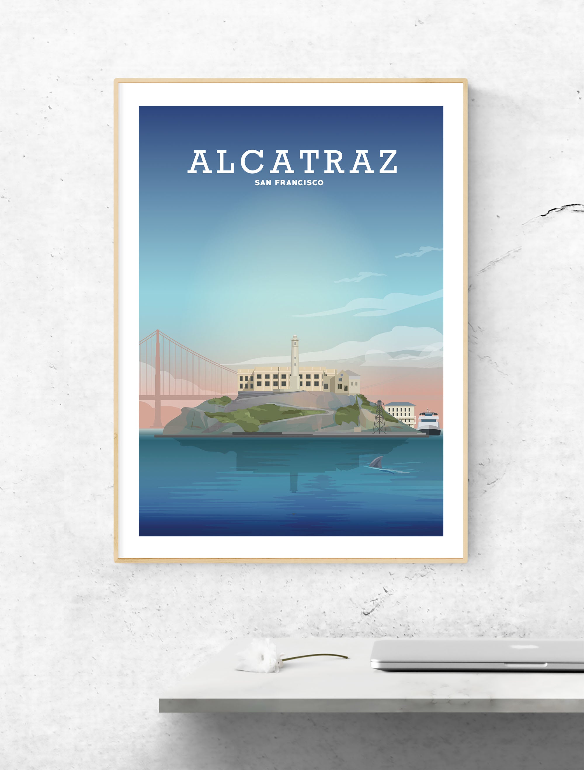 Alcatraz Print, Alcatraz Poster, San Francisco Print – Hill View Prints