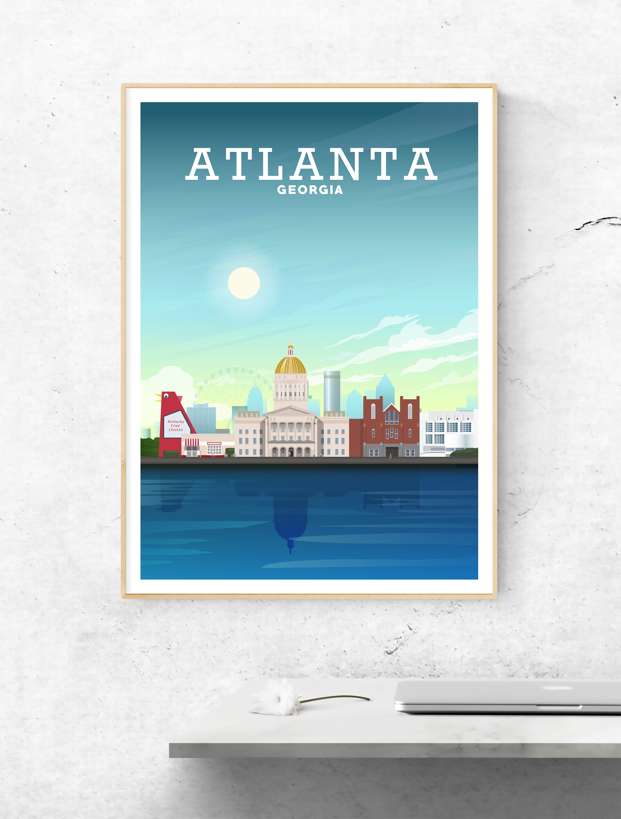 Atlanta Art, Atlanta Poster, Atlanta Print, Atlanta Georgia – Hill View ...