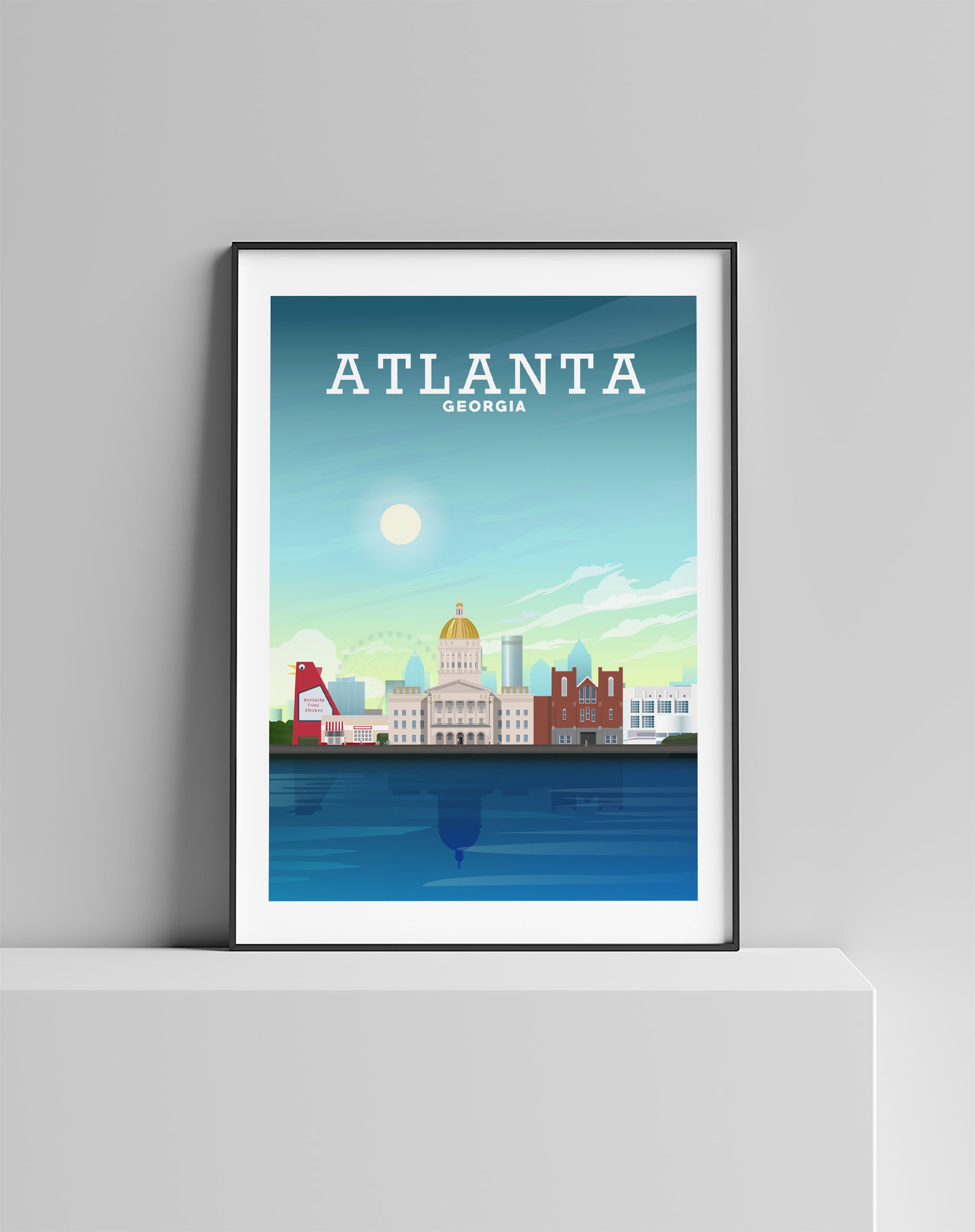 Atlanta Art, Atlanta Poster, Atlanta Print, Atlanta Georgia – Hill View ...