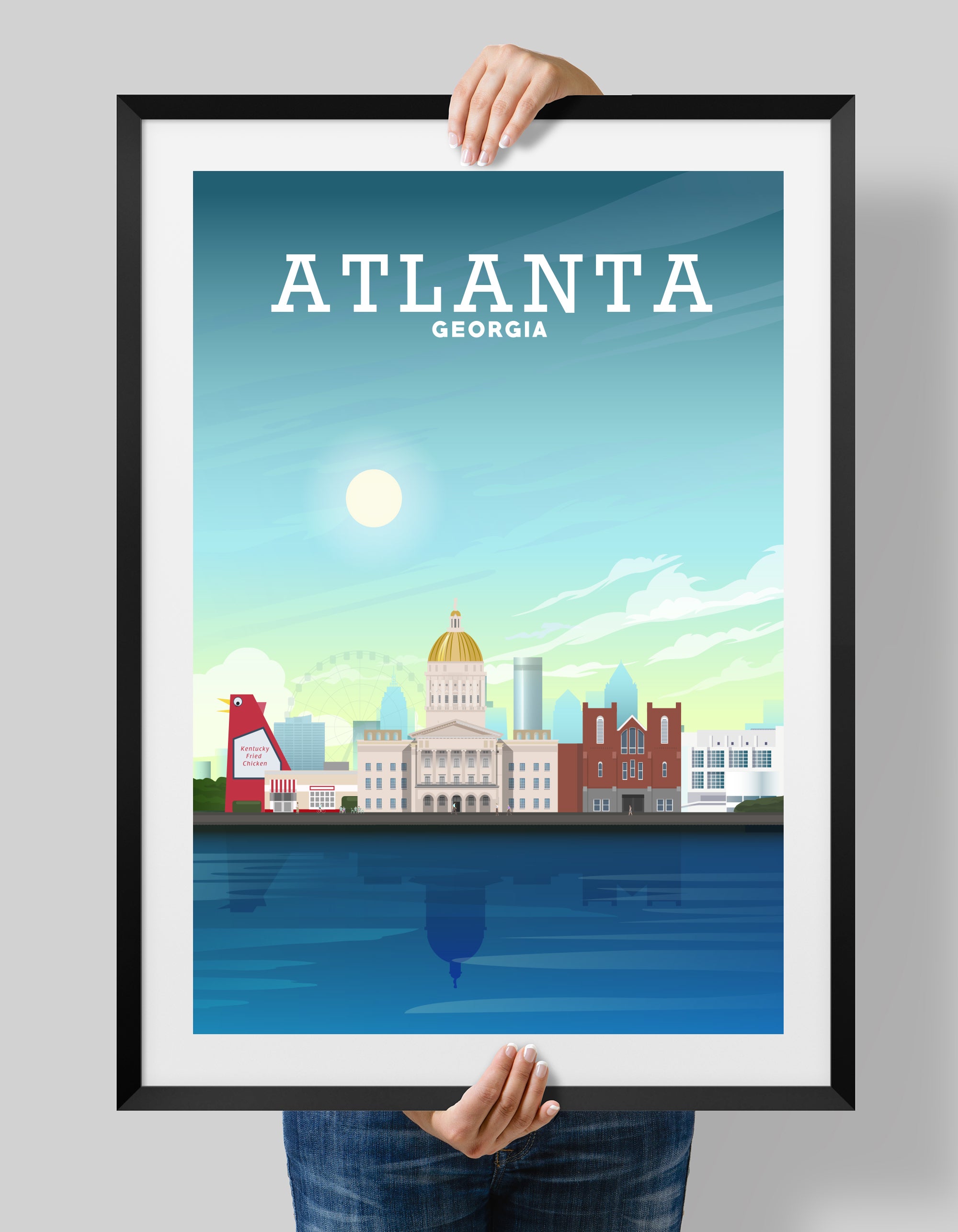 Atlanta Art, Atlanta Poster, Atlanta Print, Atlanta Georgia – Hill View ...