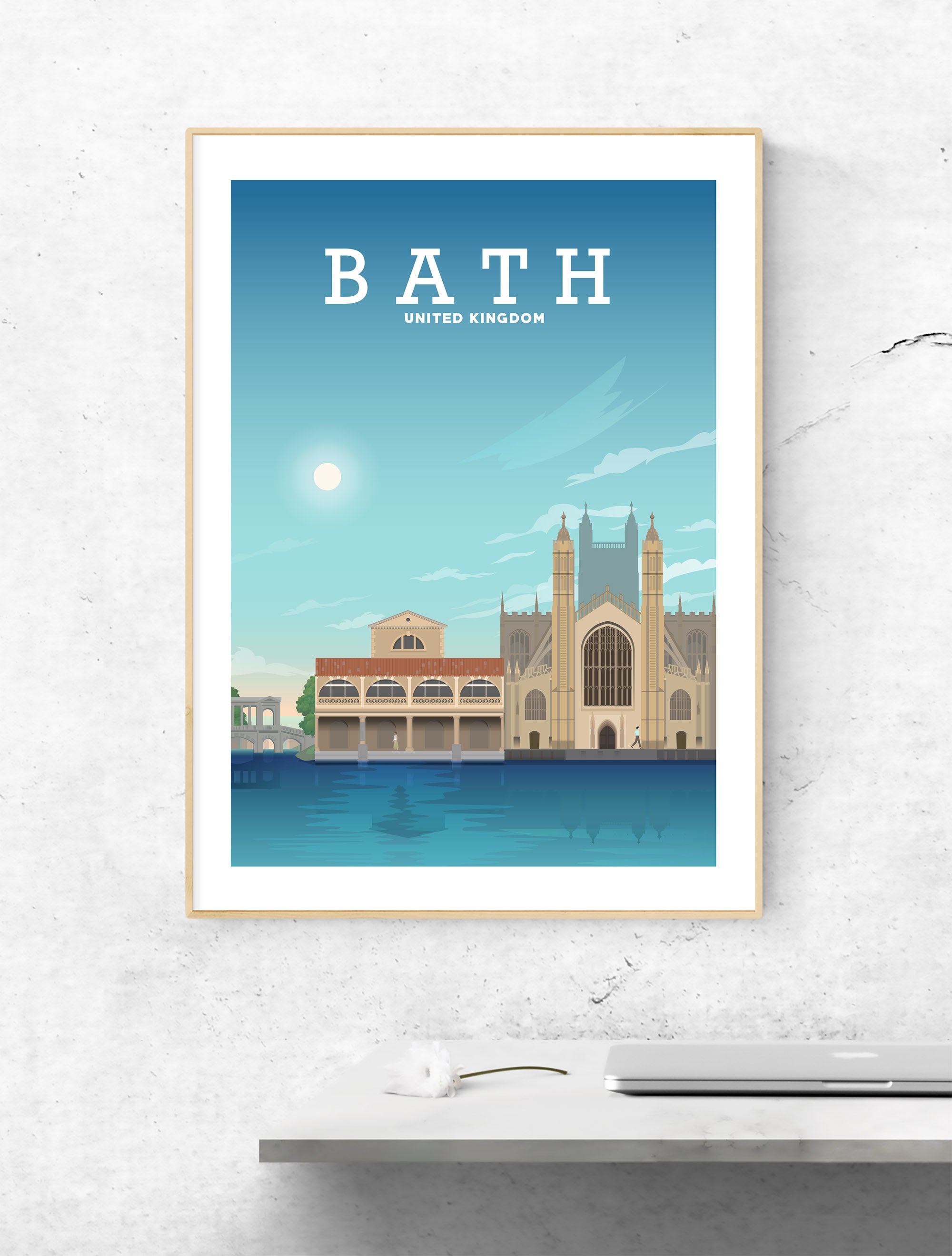 Bath Print, Bath Somerset Poster, Bath England – Hill View Prints