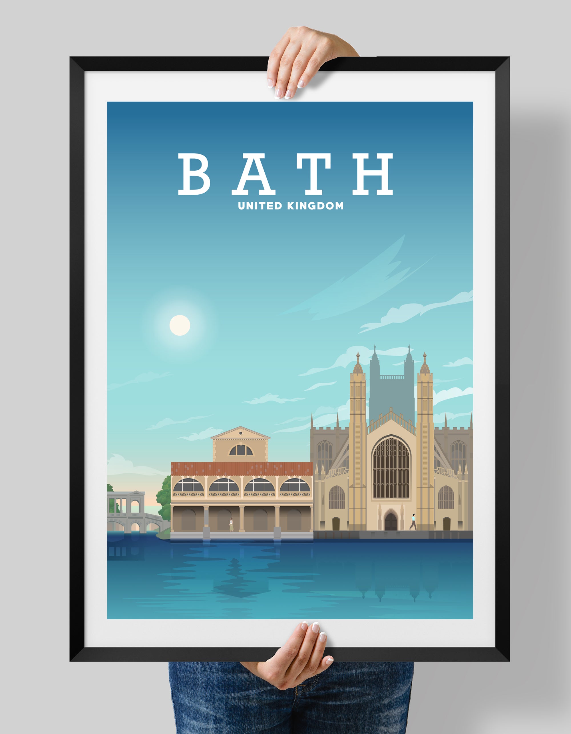 Bath Print, Bath Somerset Poster, Bath England – Hill View Prints
