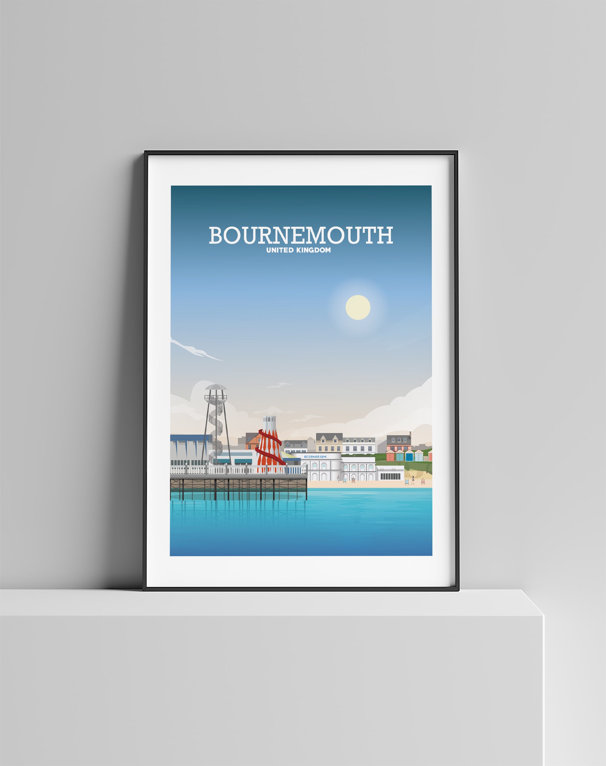Bournemouth Poster, Bournemouth Wall Art, Dorset Print – Hill View Prints
