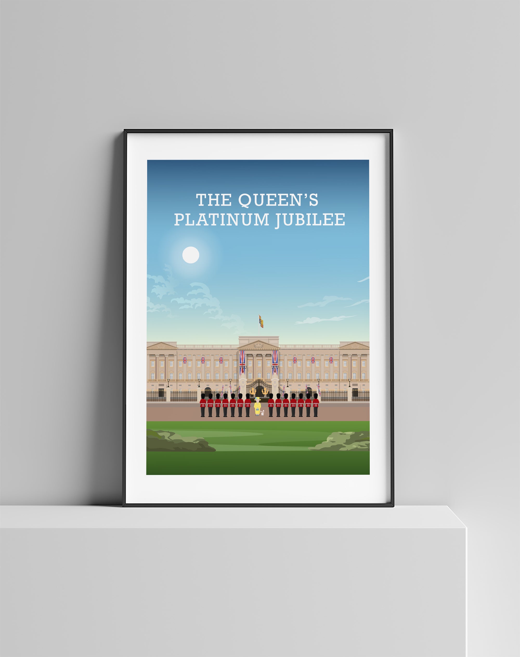 Queen's Jubilee Poster, Platinum Jubilee Print, Buckingham Palace Art ...