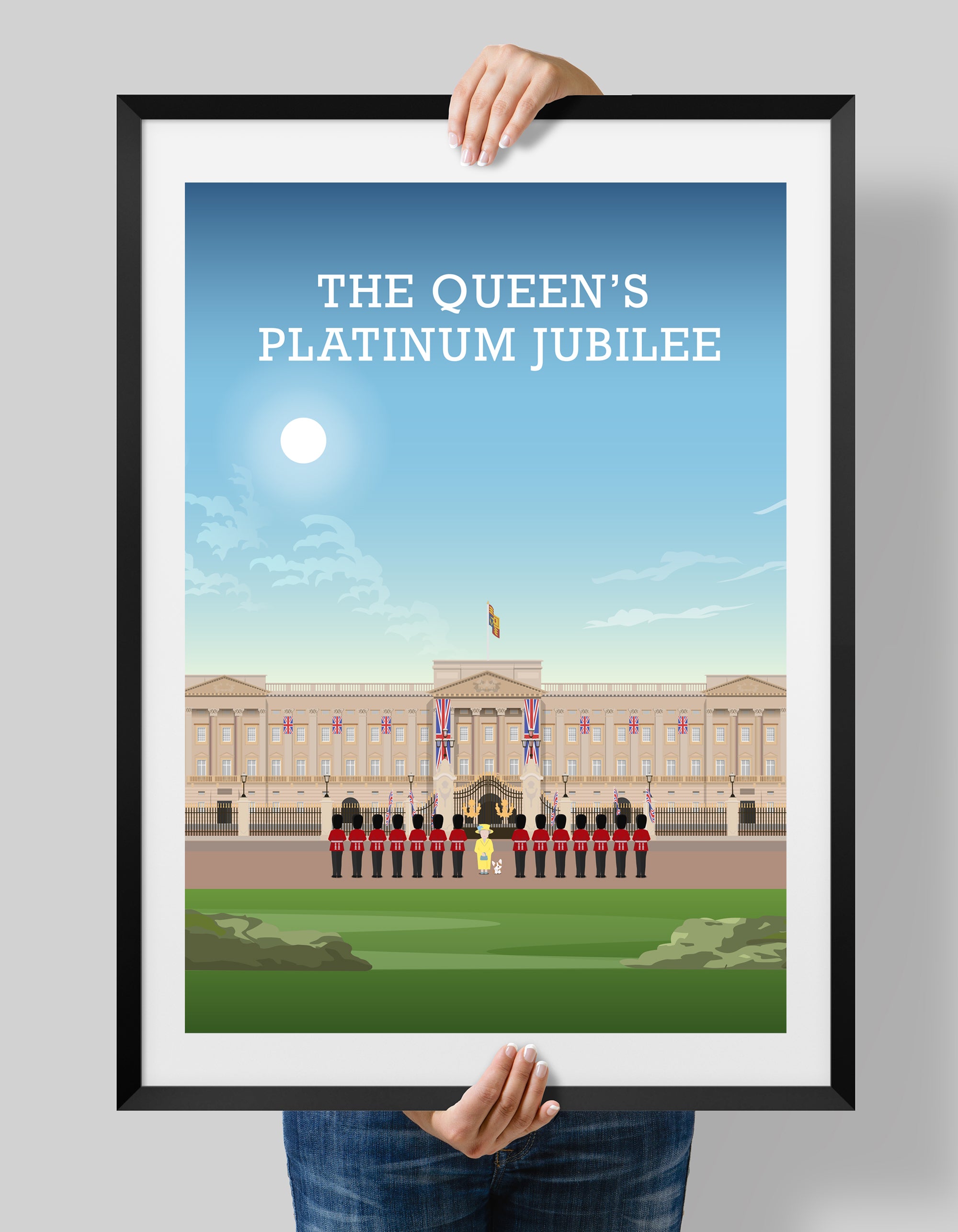 Queen's Jubilee Poster, Platinum Jubilee Print, Buckingham Palace Art ...