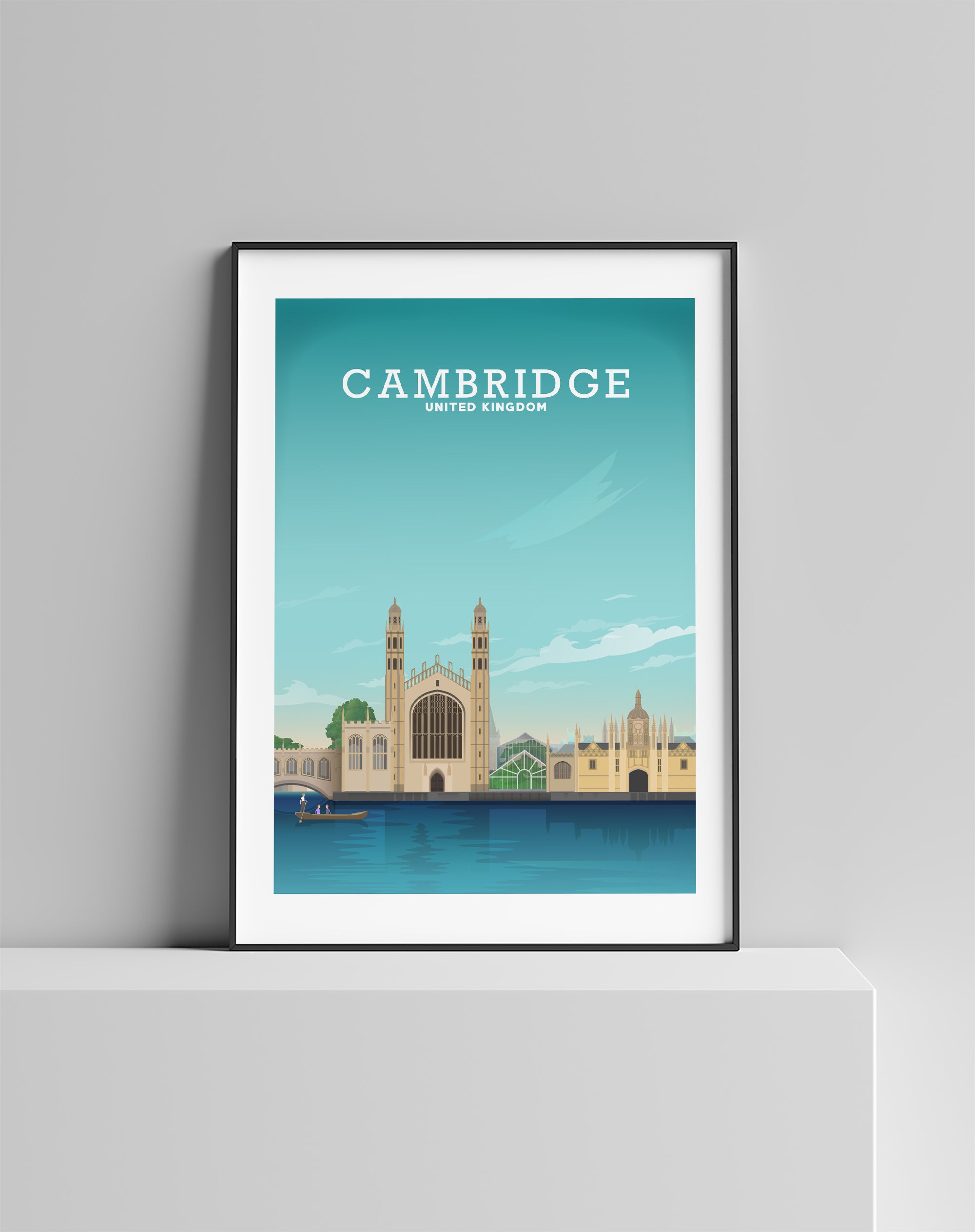 Cambridge Print, Cambridge Poster, Cambridge Art – Hill View Prints