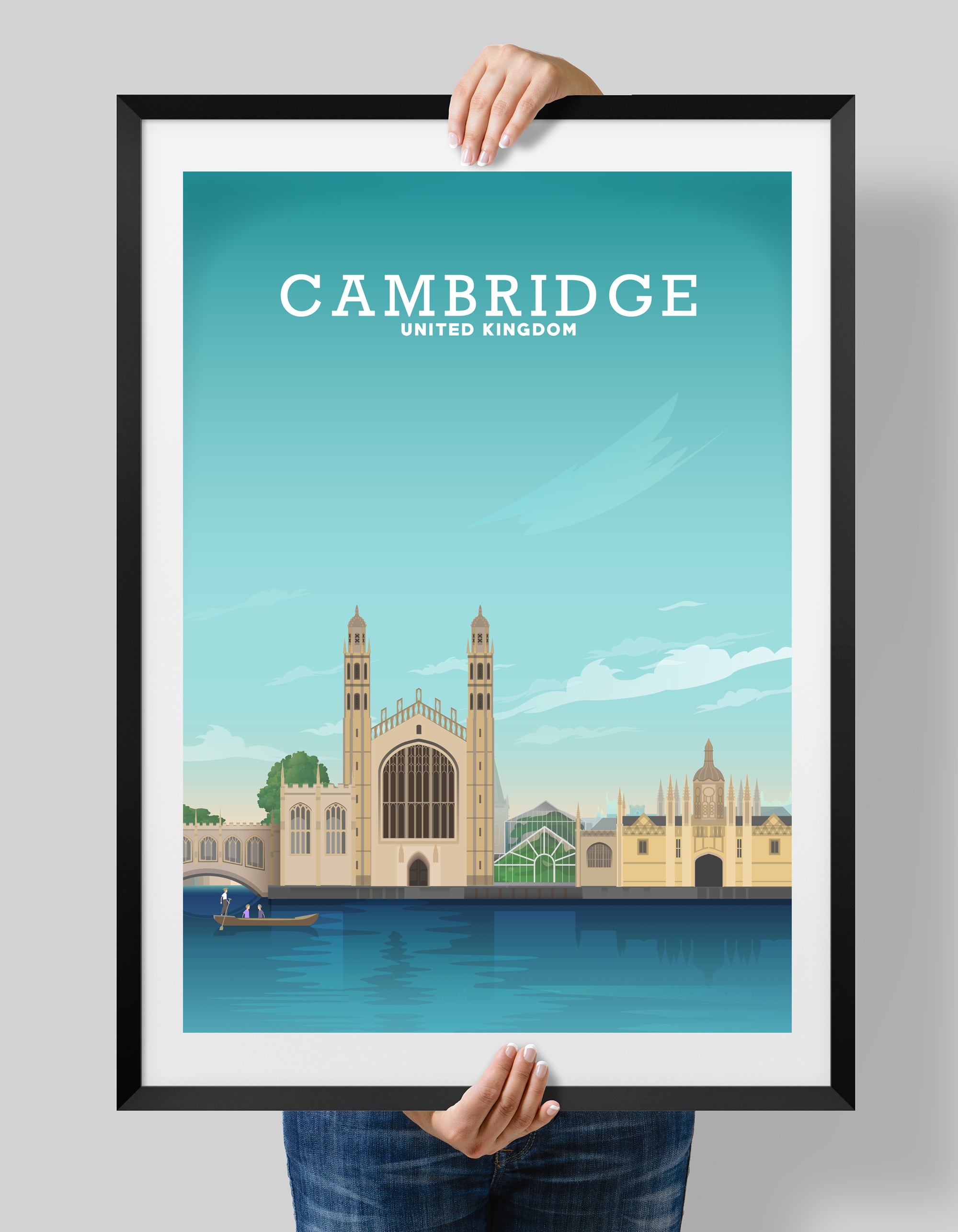 Cambridge Print, Cambridge Poster, Cambridge Art – Hill View Prints