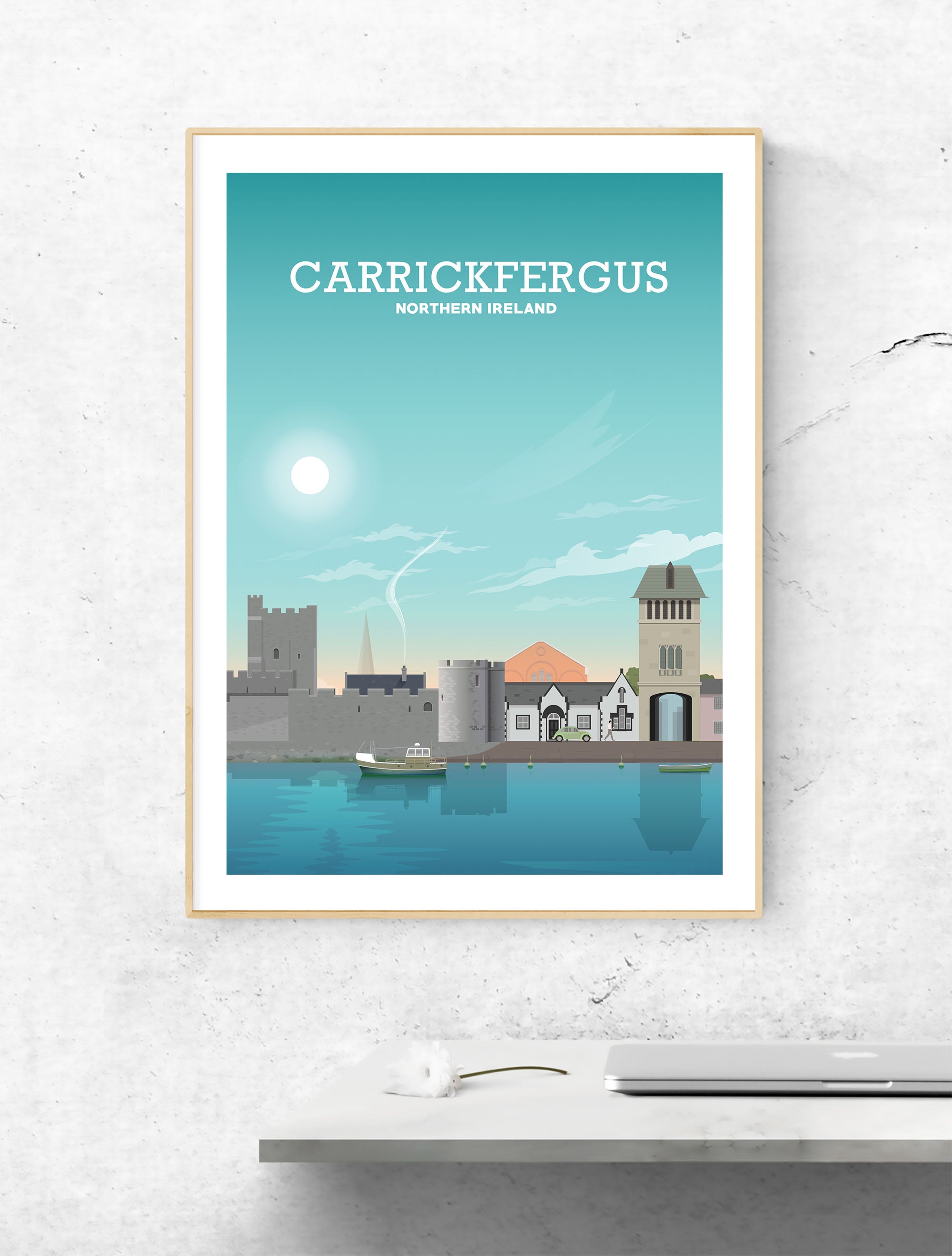 CarrickFergus Castle, Carrick Print, Carrick Poster, Northern Irish Gi ...