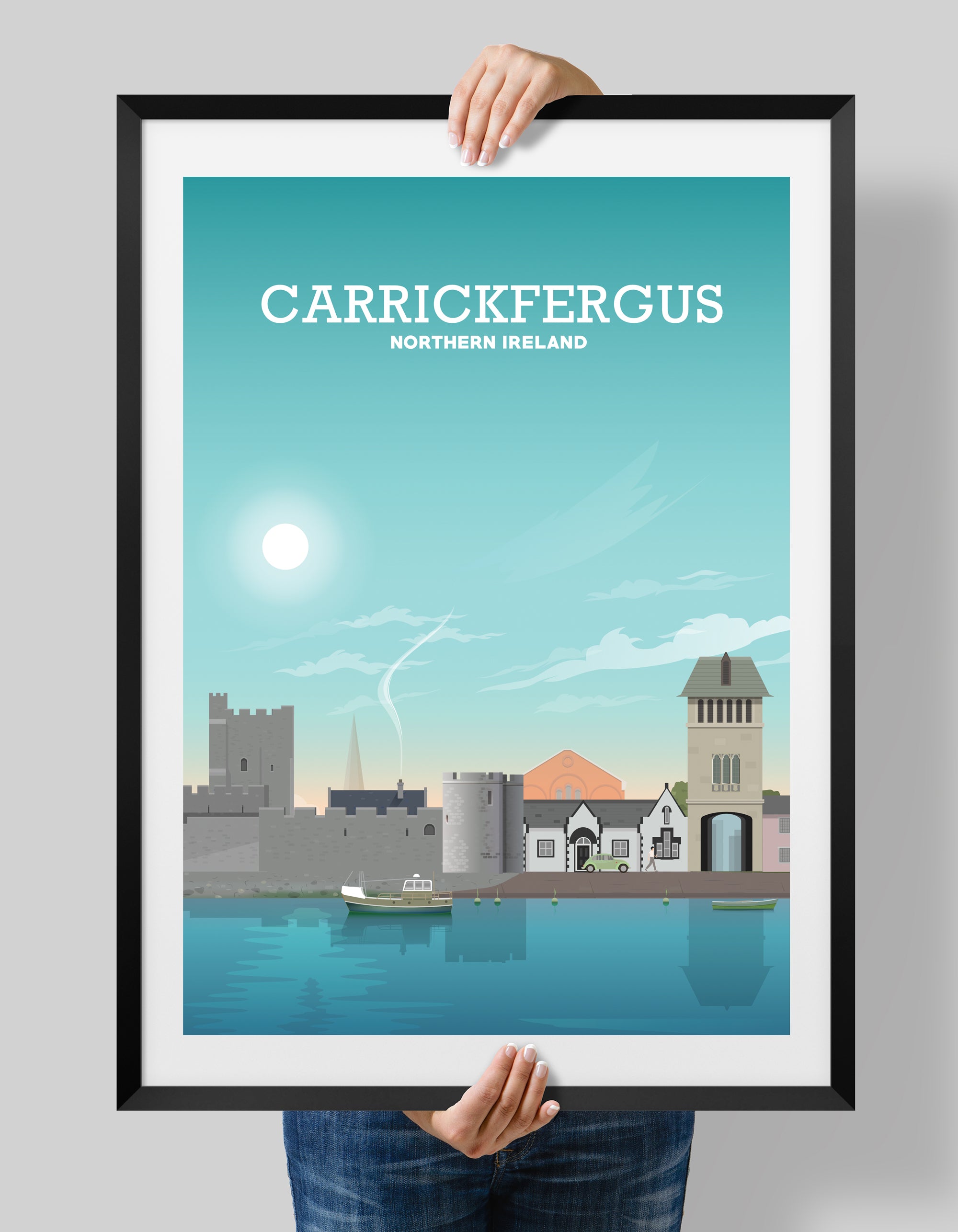 CarrickFergus Castle, Carrick Print, Carrick Poster, Northern Irish Gi ...