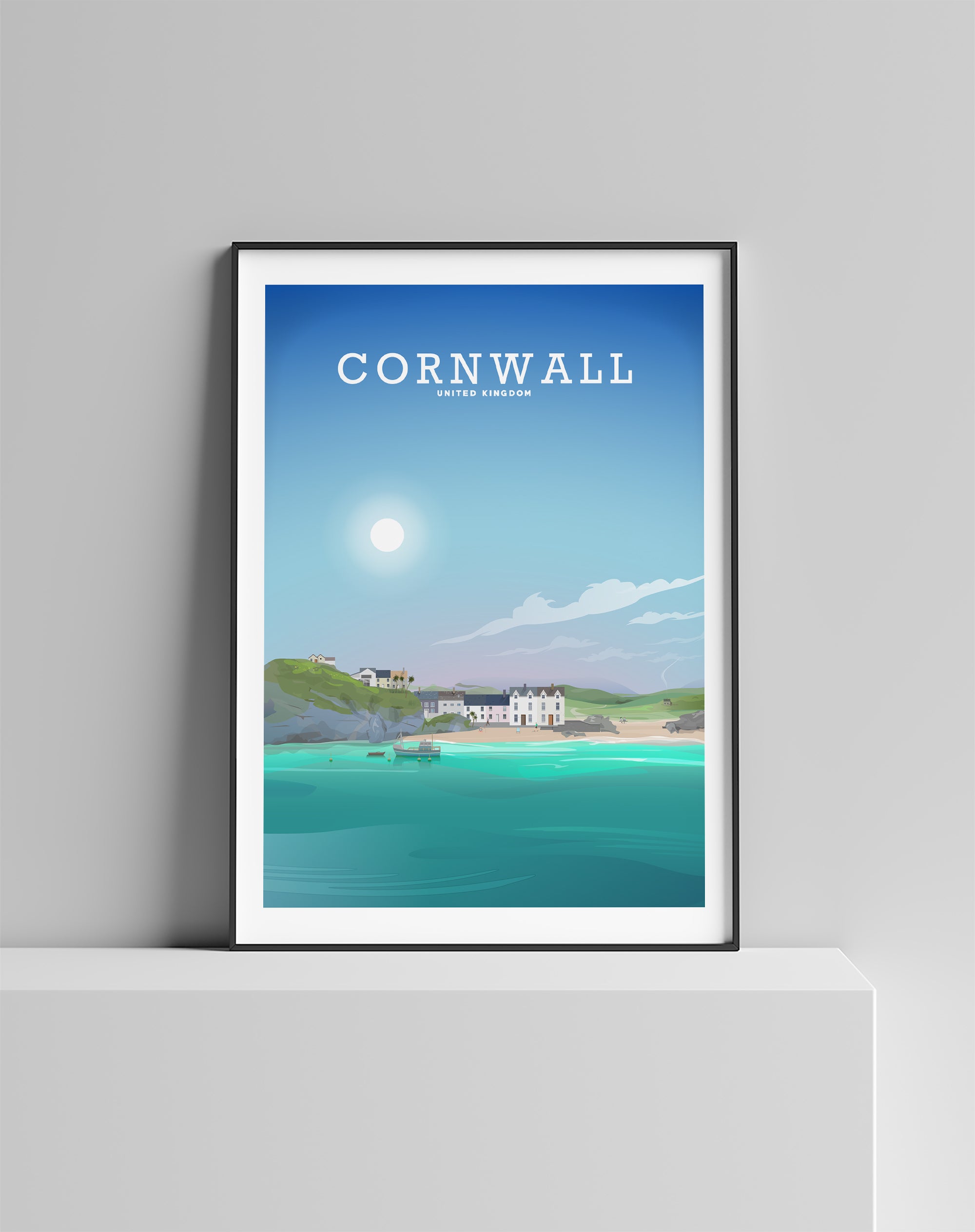 Cornwall Travel Poster, Cornwall Print, Cornwall Art – Hill View Prints