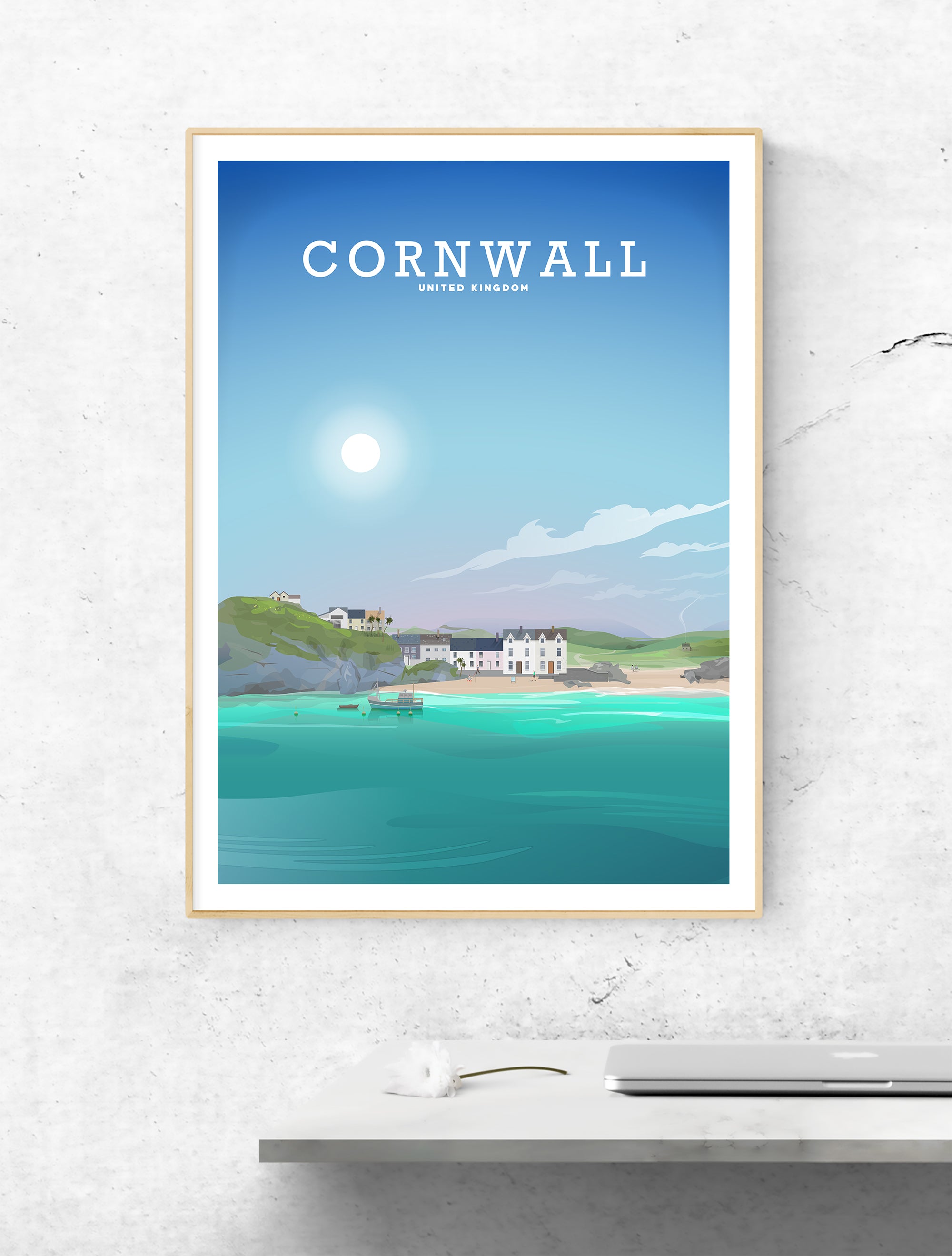 Cornwall Travel Poster, Cornwall Print, Cornwall Art – Hill View Prints