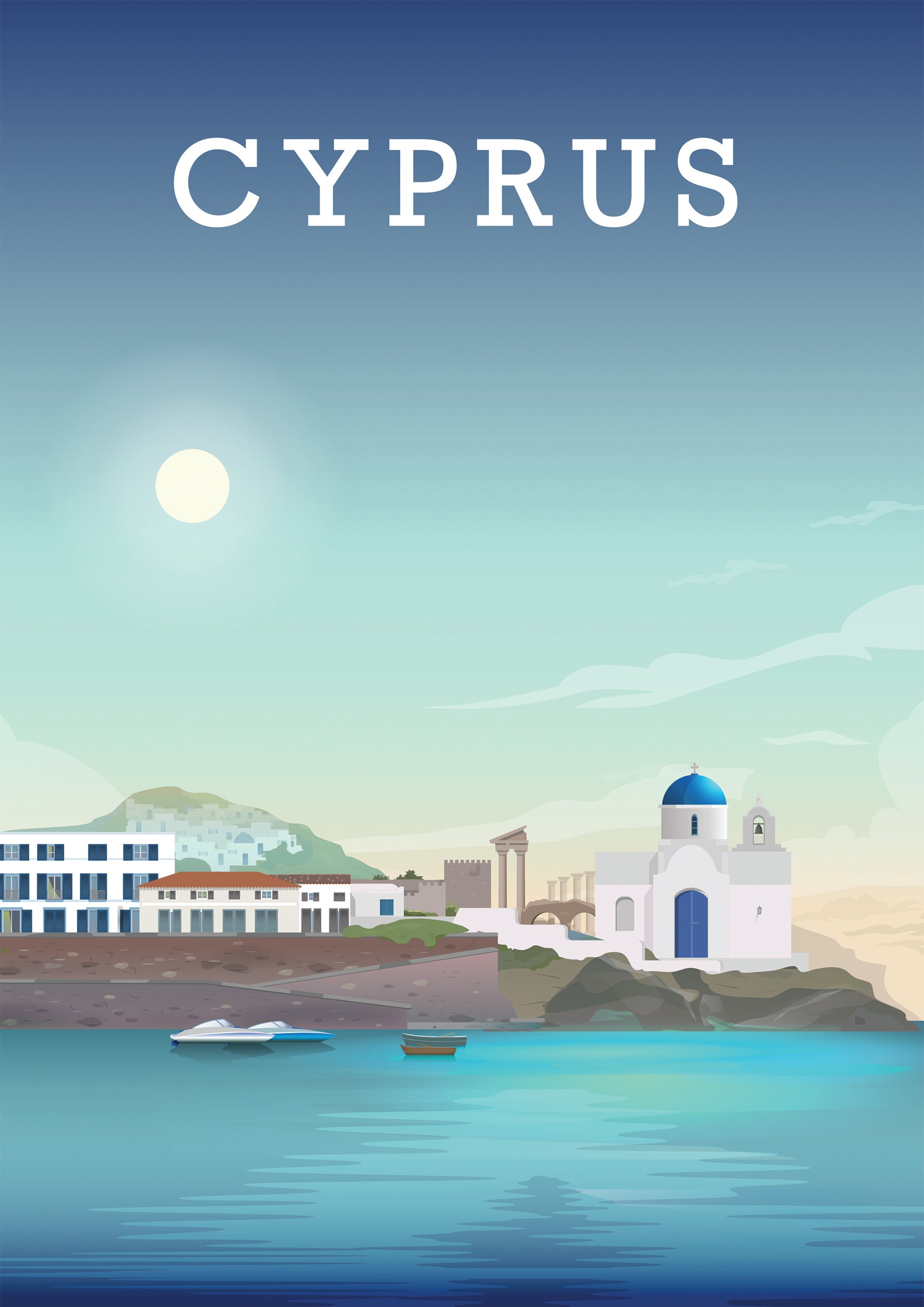 Cyprus Print, Cyprus Poster – Hill View Prints