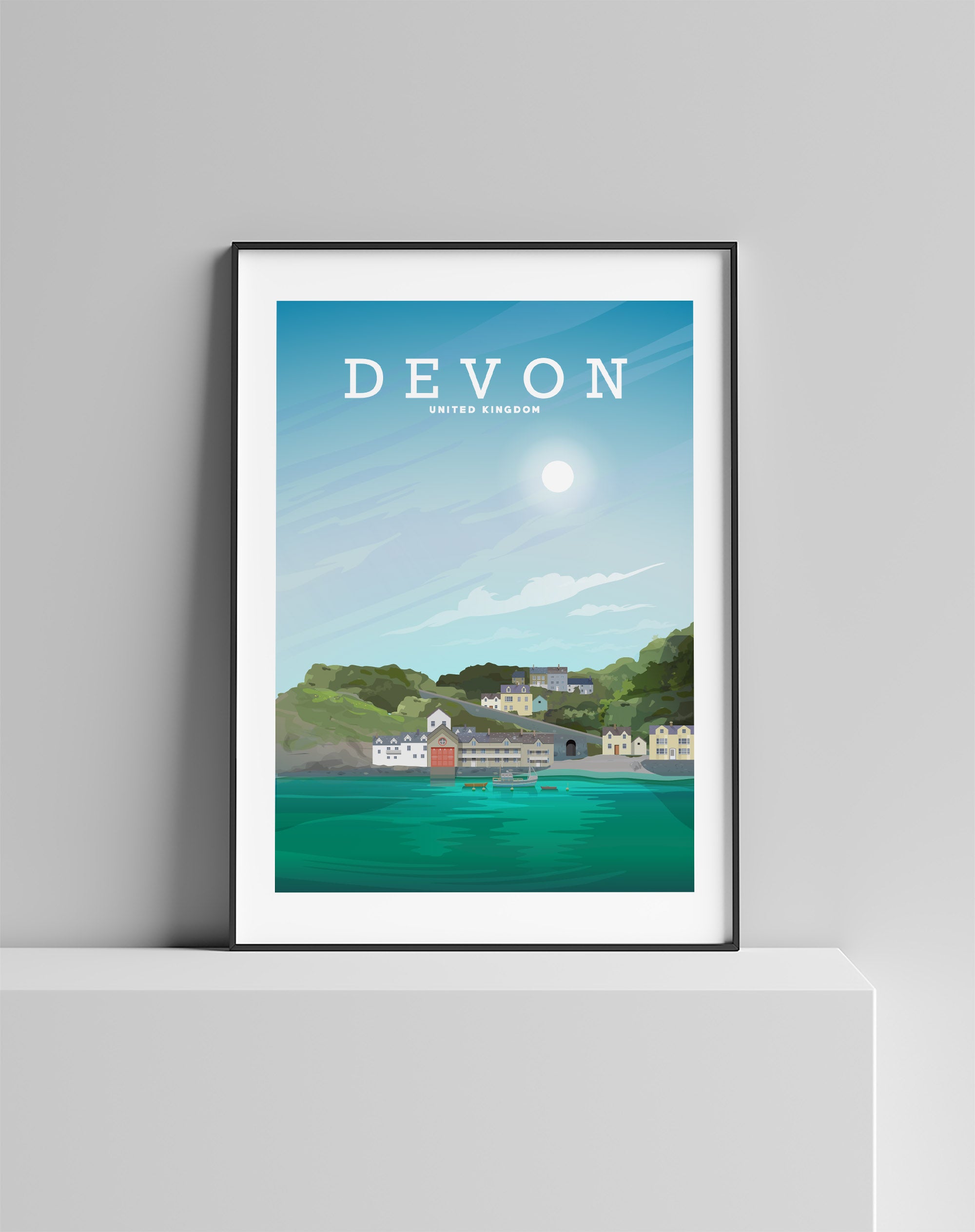 Clovelly Devon, Devon Poster, Devon UK Print – Hill View Prints