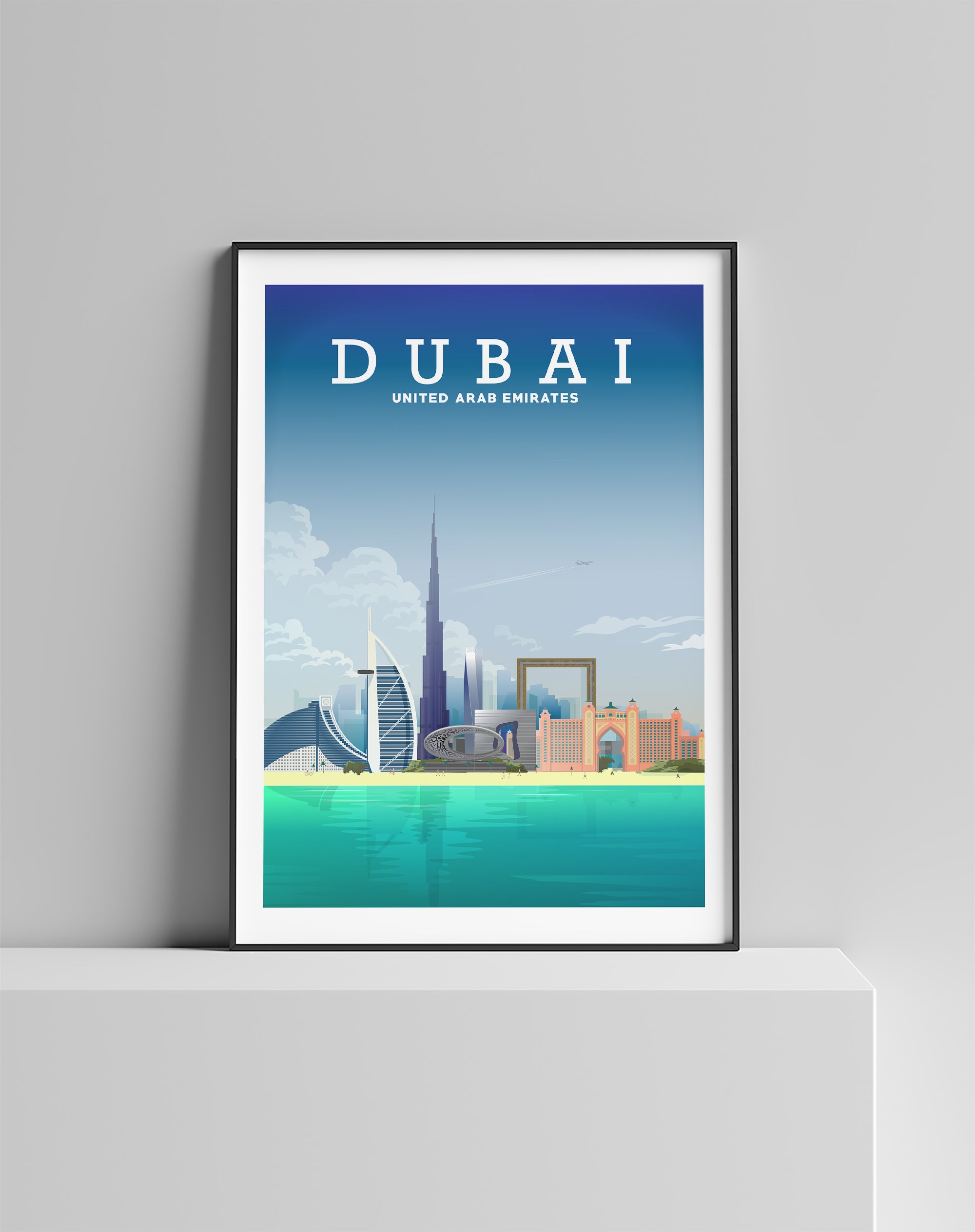 Dubai Print, Dubai Travel Poster, Dubai Art – Hill View Prints