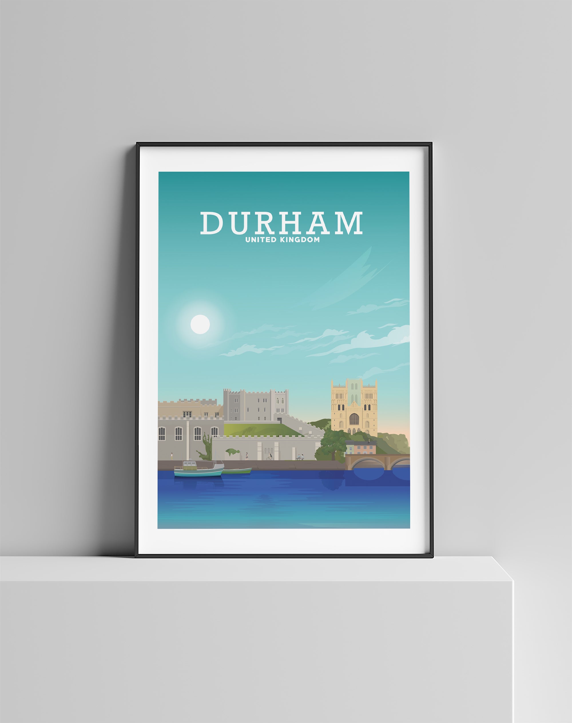 Durham Poster, Durham Print, County Durham – Hill View Prints