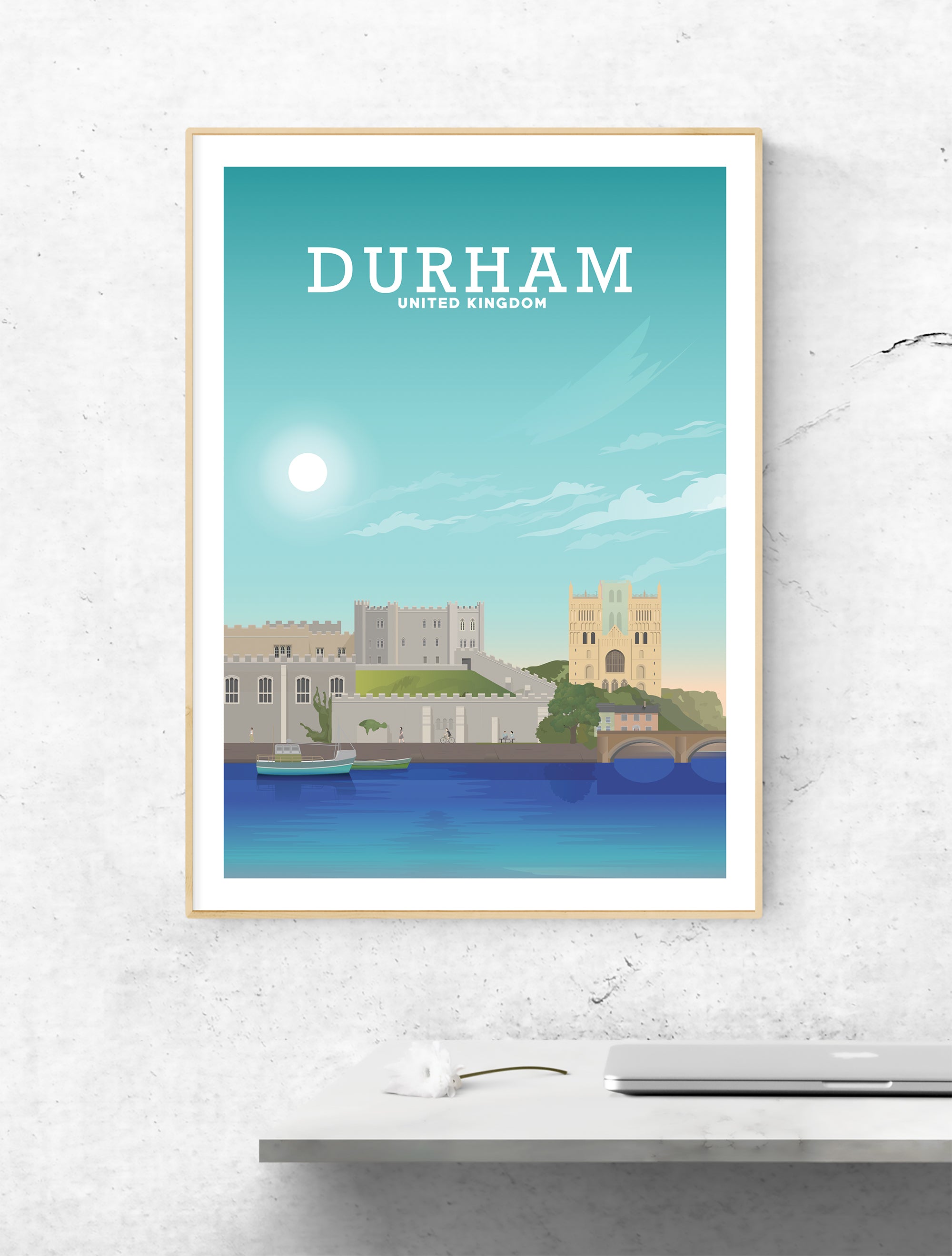 Durham Poster, Durham Print, County Durham – Hill View Prints