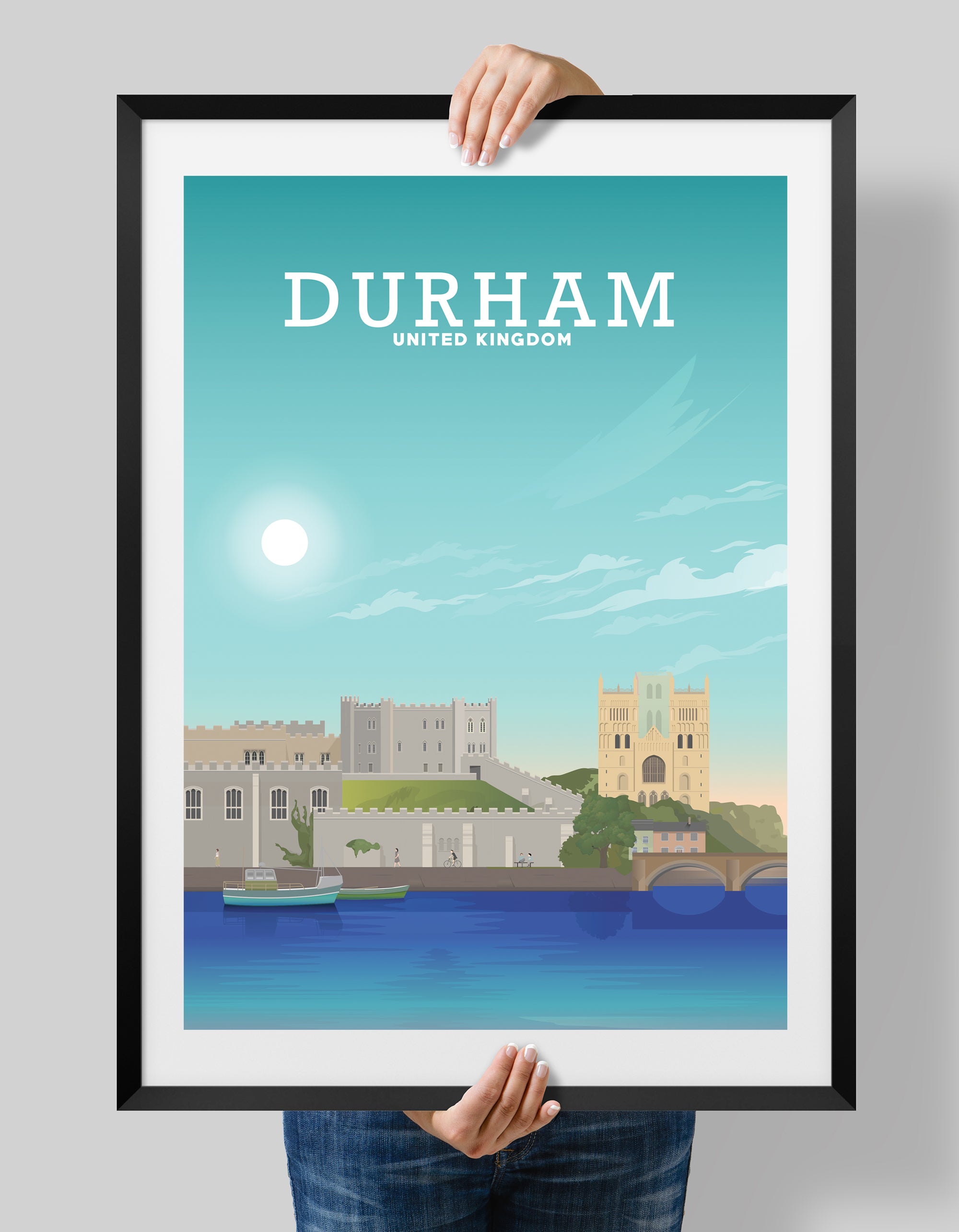 Durham Poster, Durham Print, County Durham – Hill View Prints