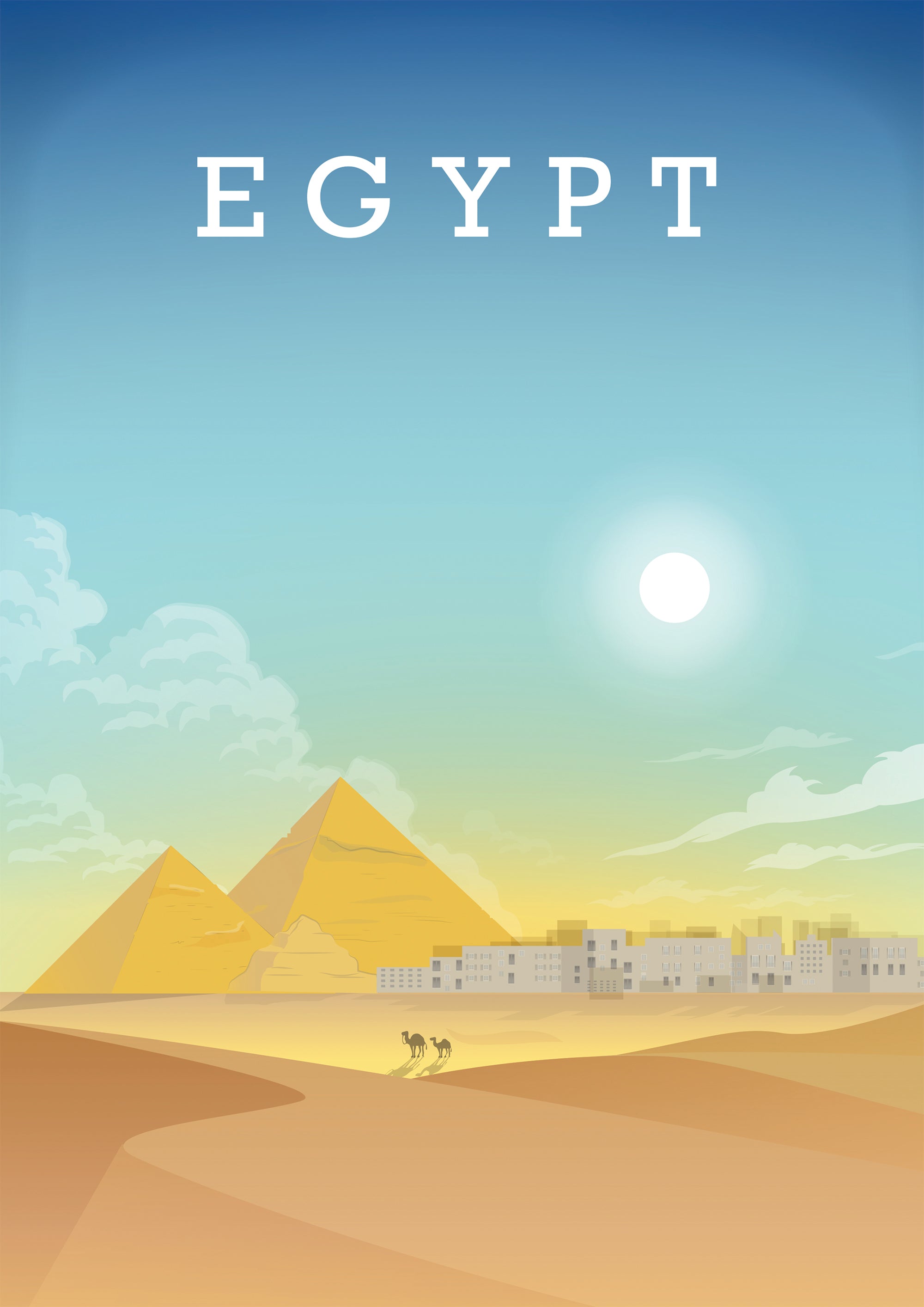The Pyramids, Egypt Print, Egypt Poster – Hill View Prints