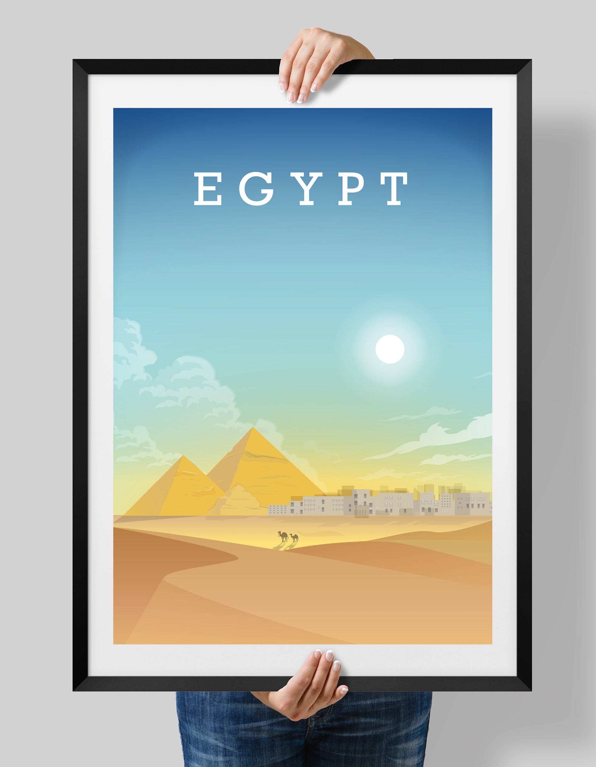 The Pyramids, Egypt Print, Egypt Poster – Hill View Prints