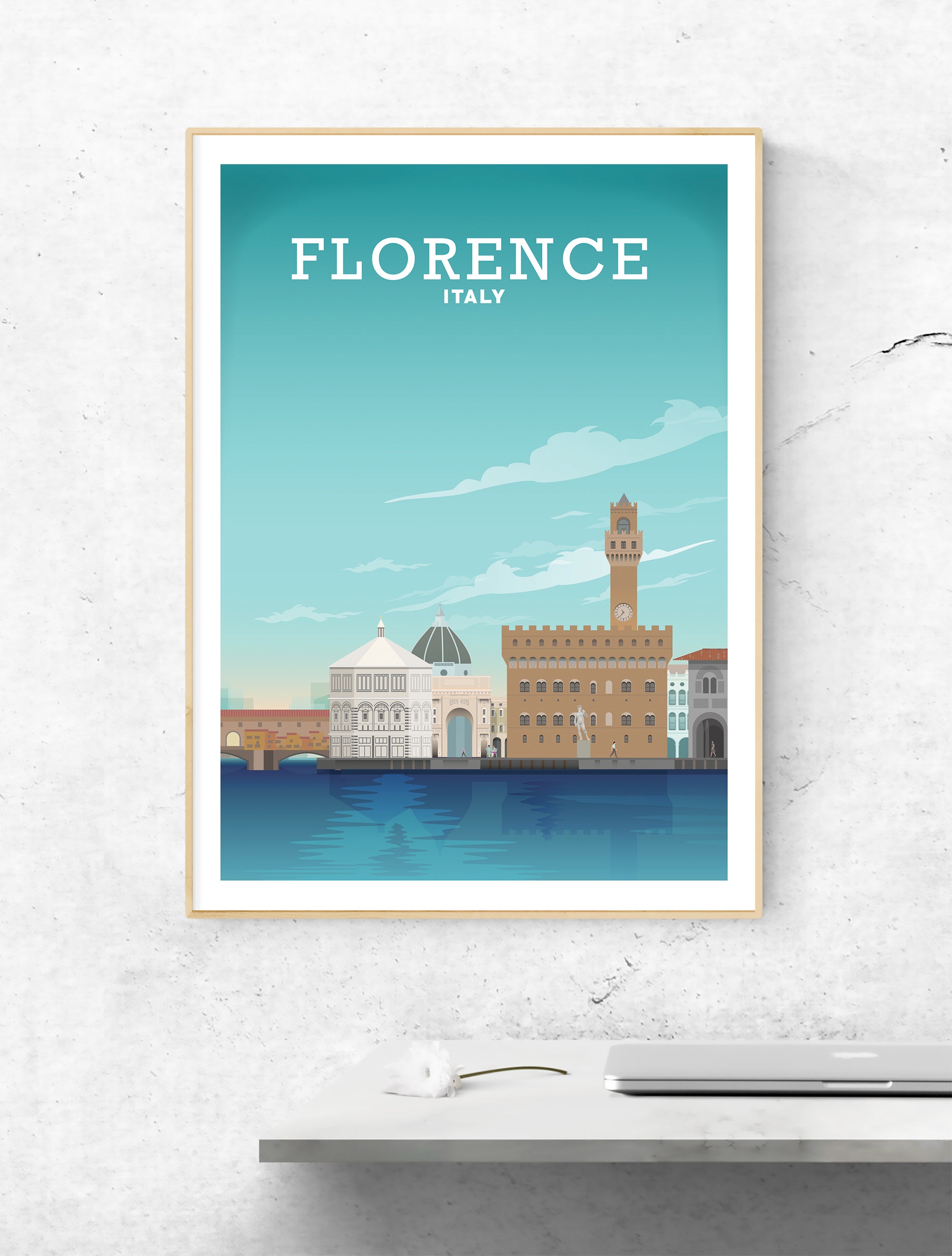 Florence Poster, Tuscany Italy – Hill View Prints