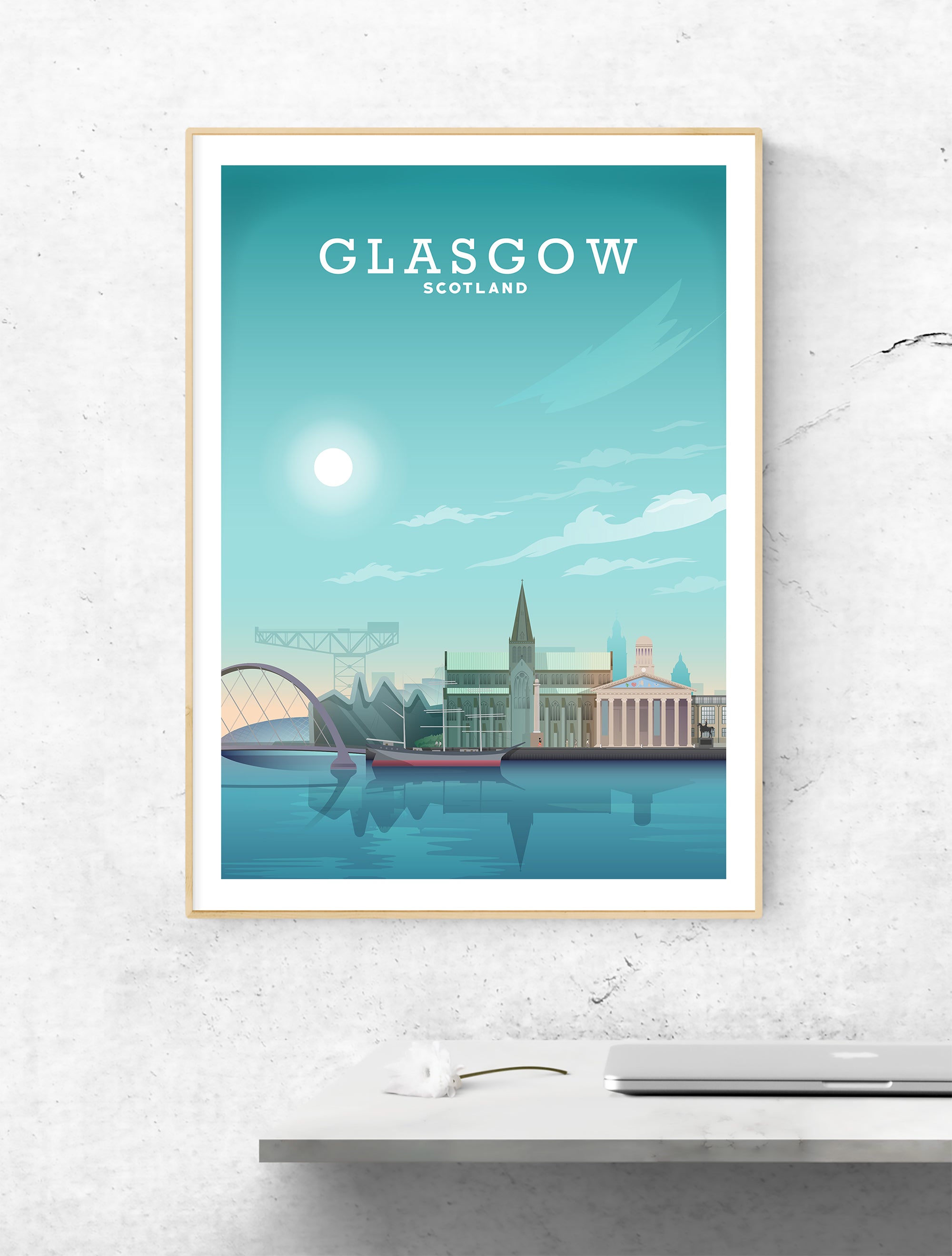 Limited Edition Travel Print: Glasgow, Scotland – Hill View Prints