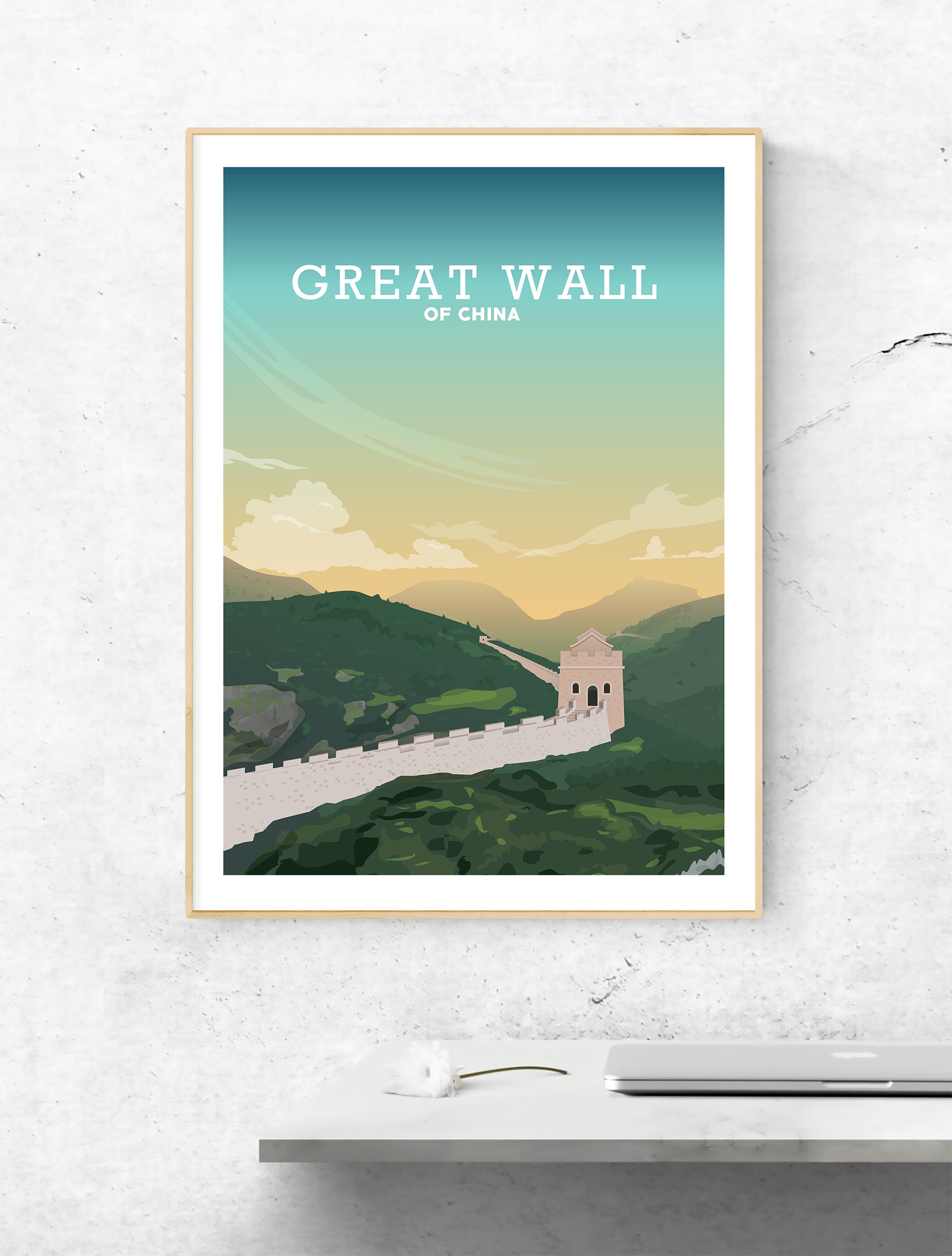 Great Wall Of China Poster, Great Wall Of China Print – Hill View Prints