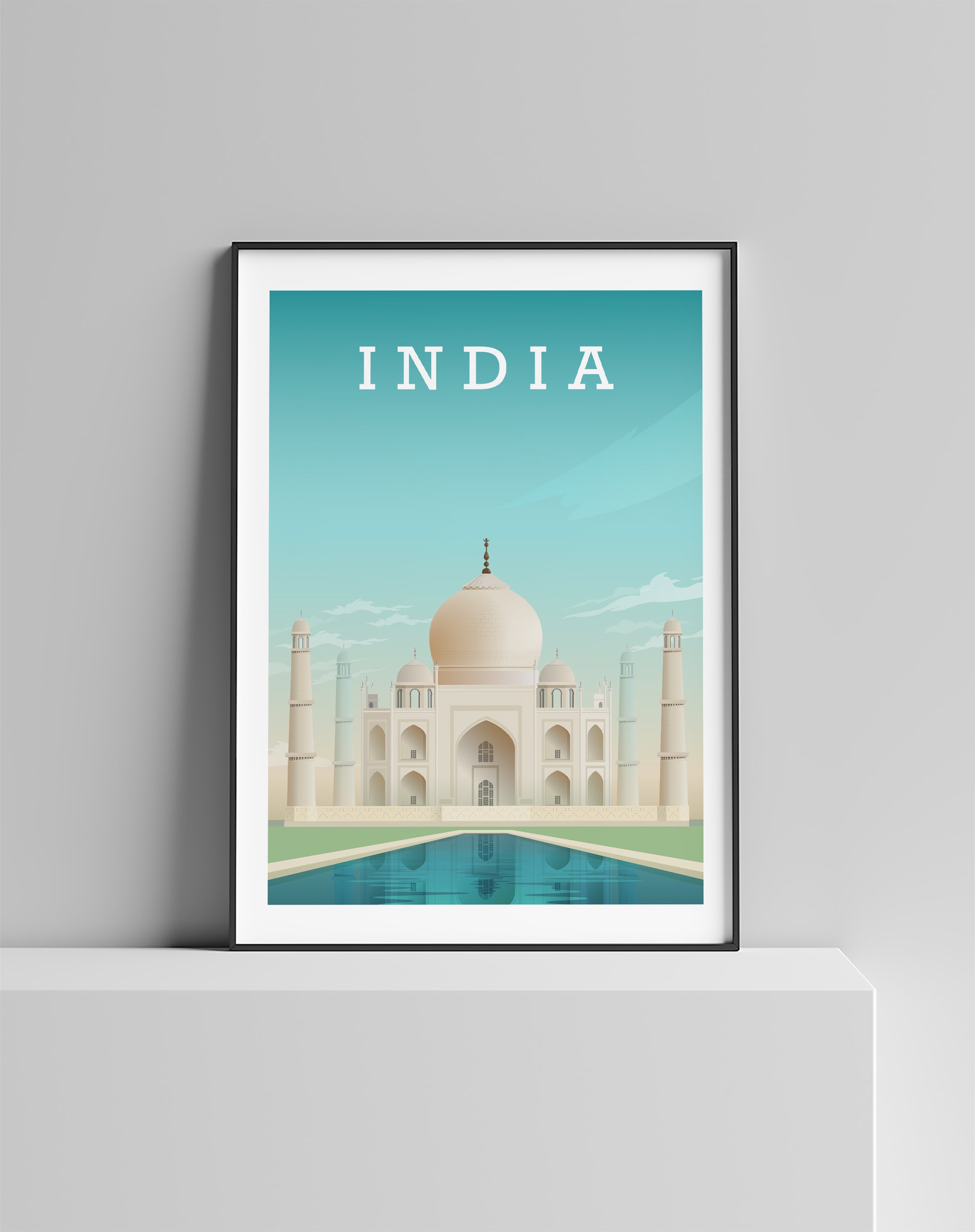 Taj Mahal Print, India Poster, Asia Travel Art – Hill View Prints