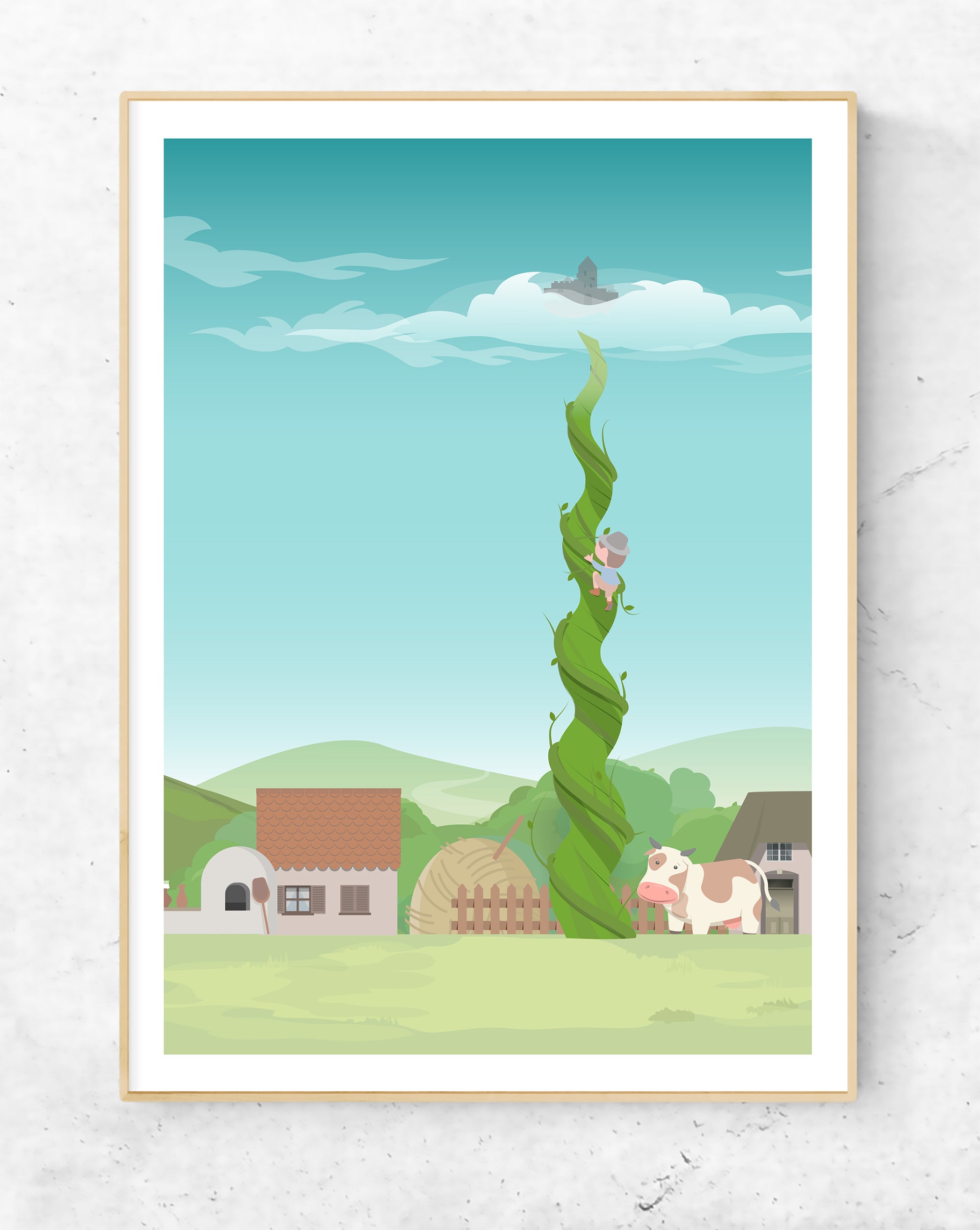 Jack and the Beanstalk, Fairy Tales Poster, Kids Room Print – Hill View ...