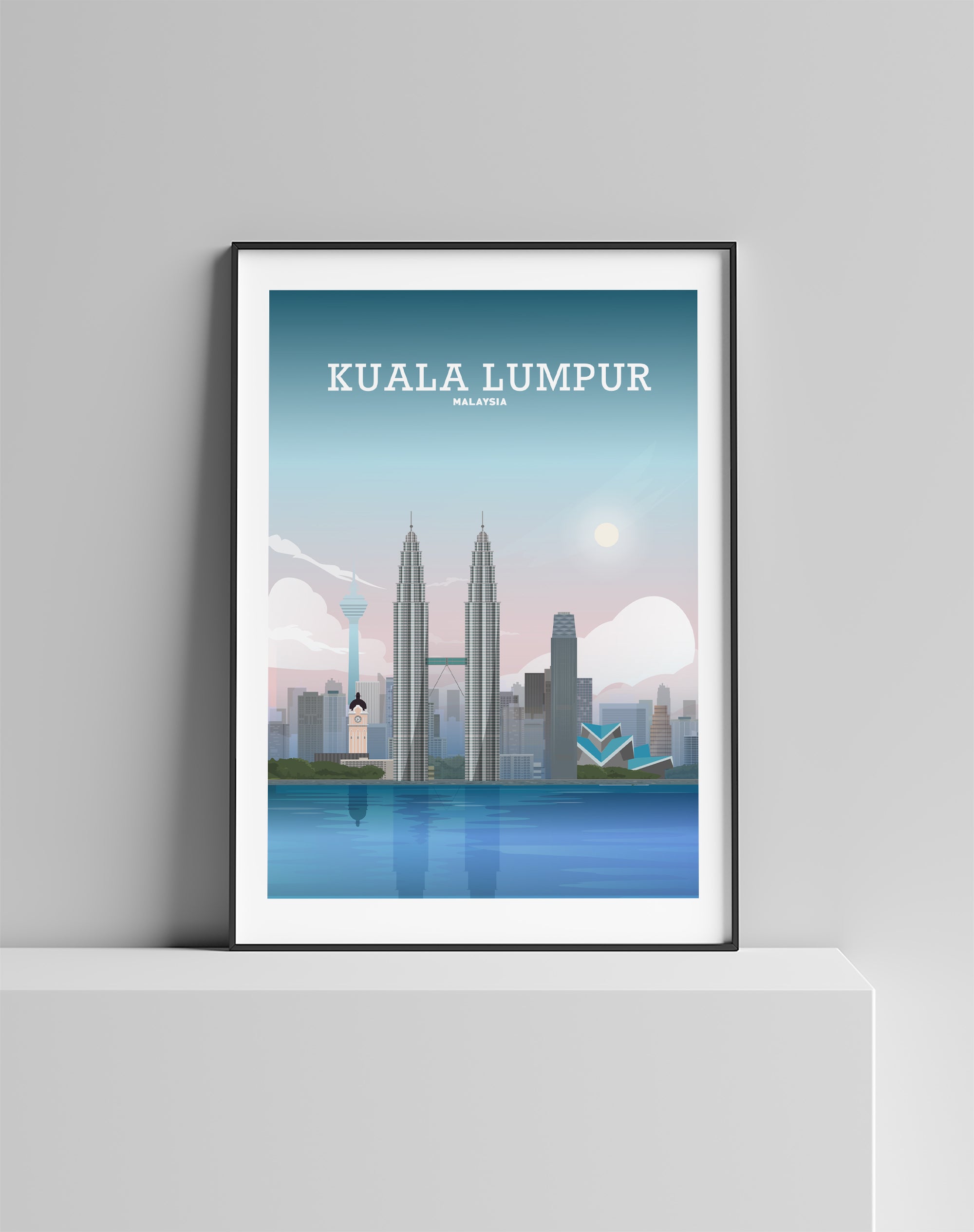 Kuala Lumpur Poster, Kuala Lumpur Print, Malaysia Art – Hill View Prints