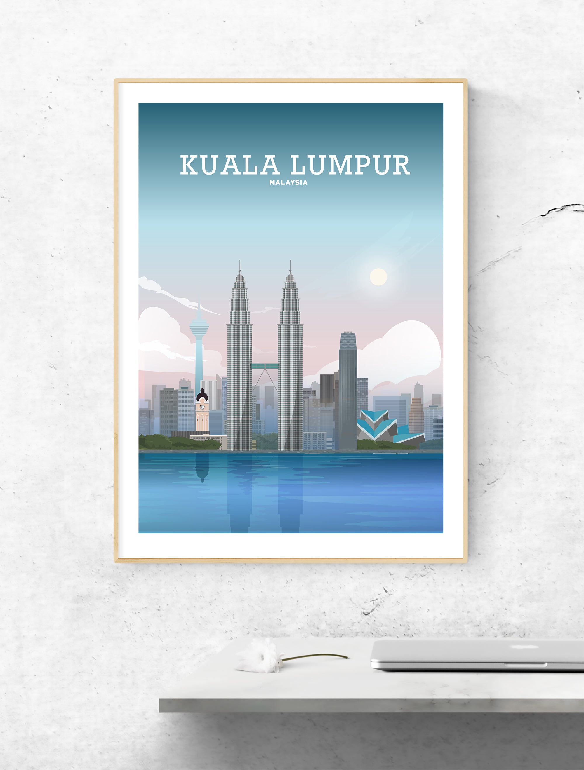 Kuala Lumpur Poster, Kuala Lumpur Print, Malaysia Art – Hill View Prints