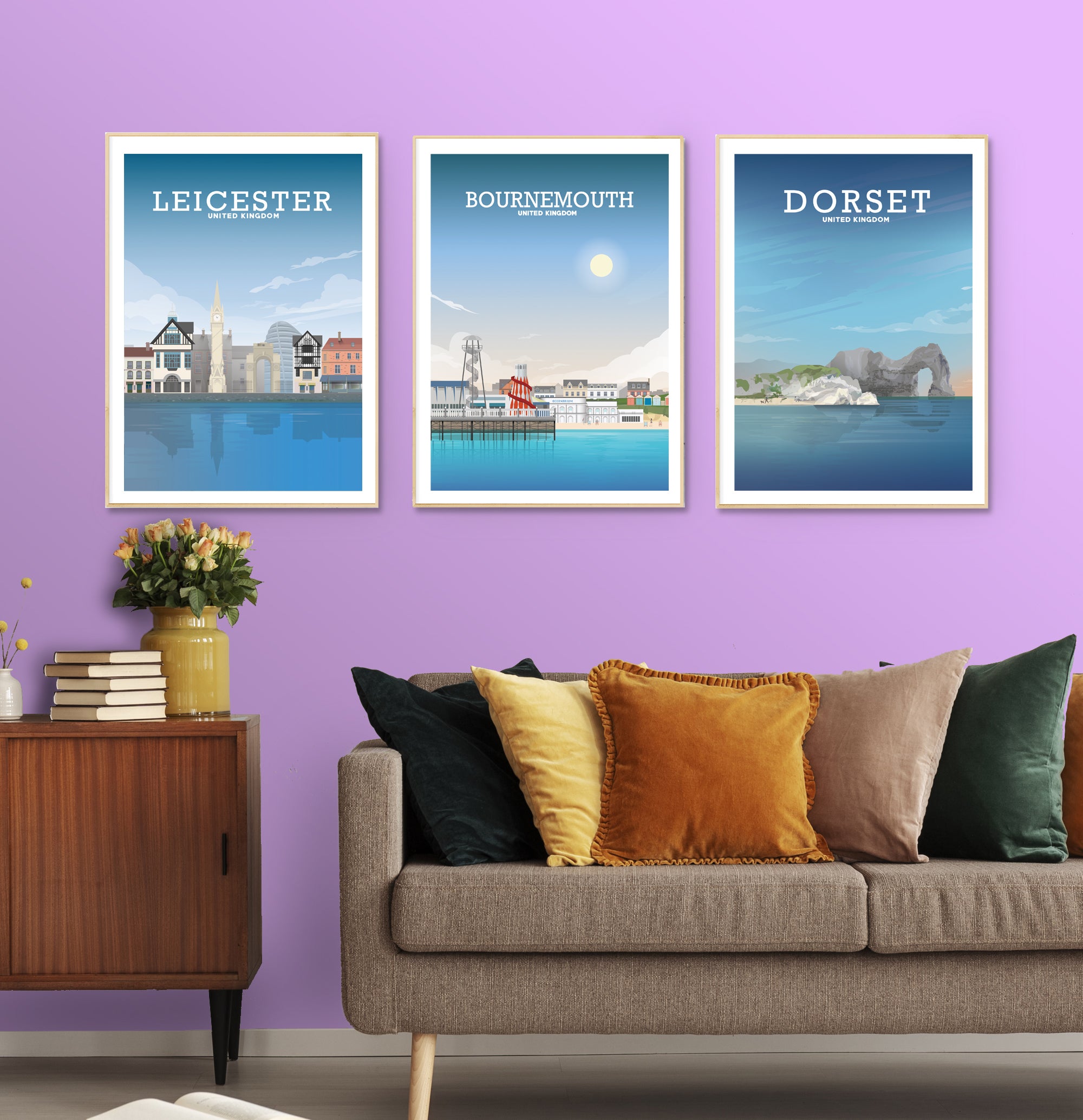 Bournemouth Poster, Bournemouth Wall Art, Dorset Print – Hill View Prints