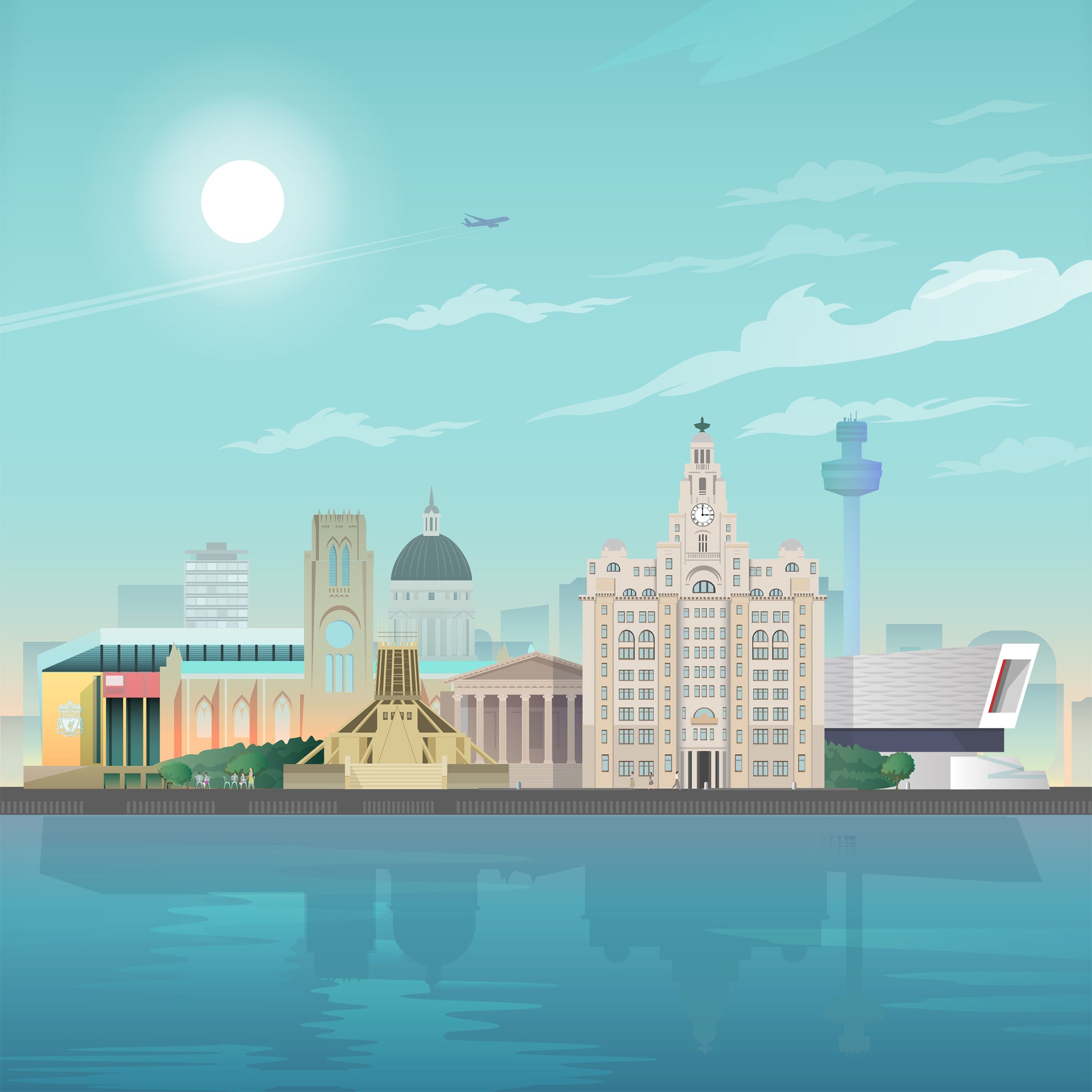 Limited Edition Travel Print: Liverpool, England – Hill View Prints