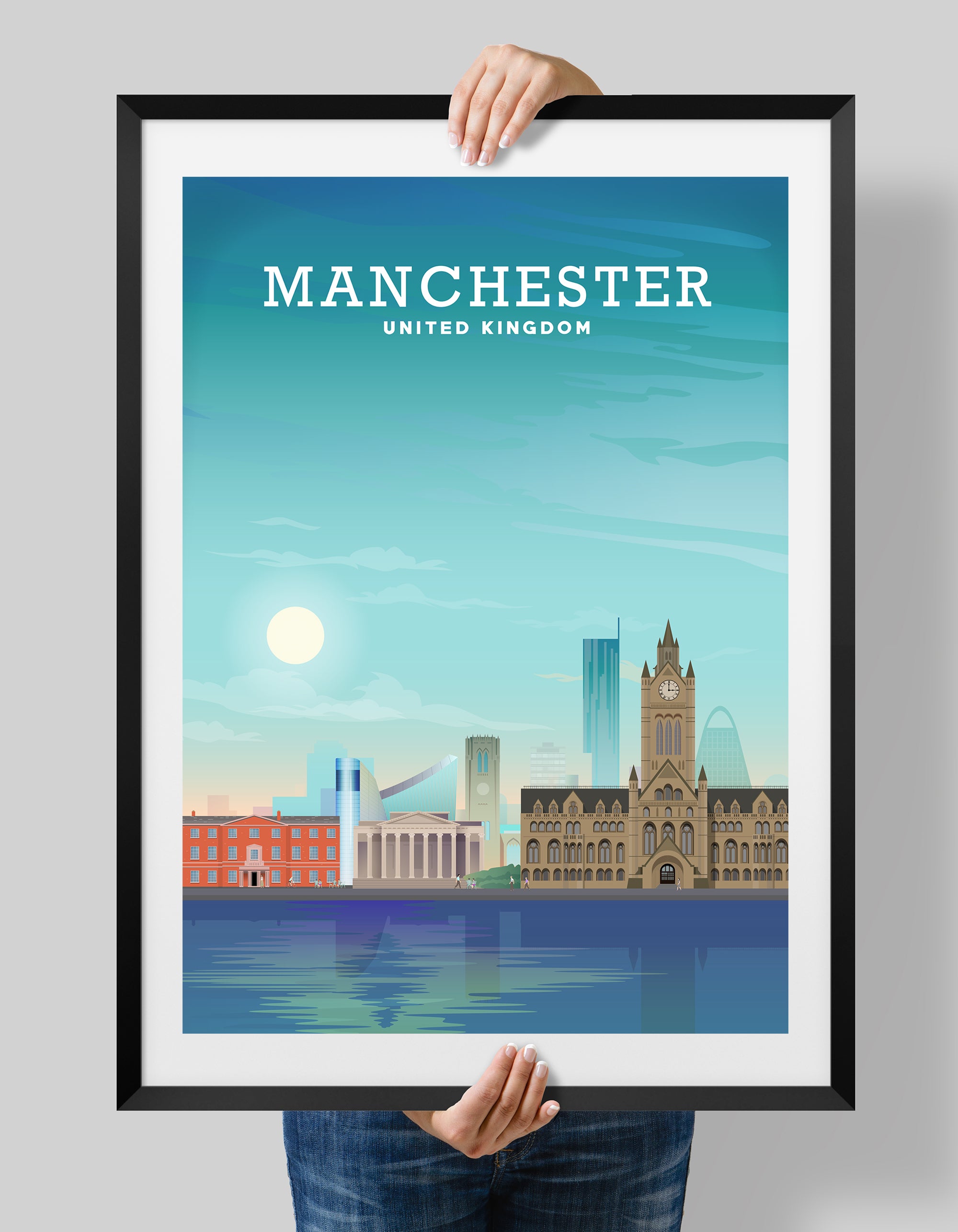 Limited Edition Travel Print: Manchester, England – Hill View Prints