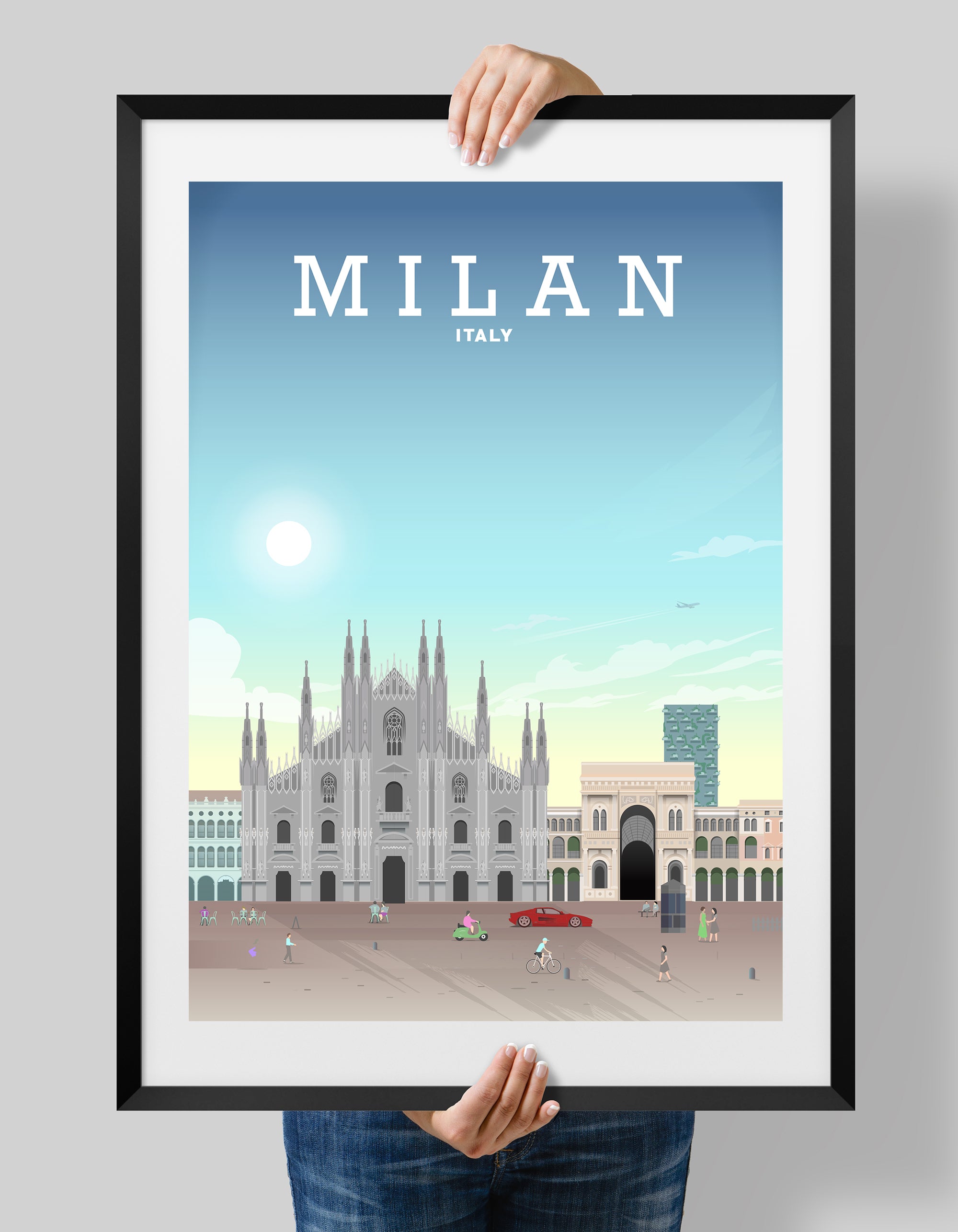 Milan Print, Milan Travel Poster, Milan Italy Art – Hill View Prints