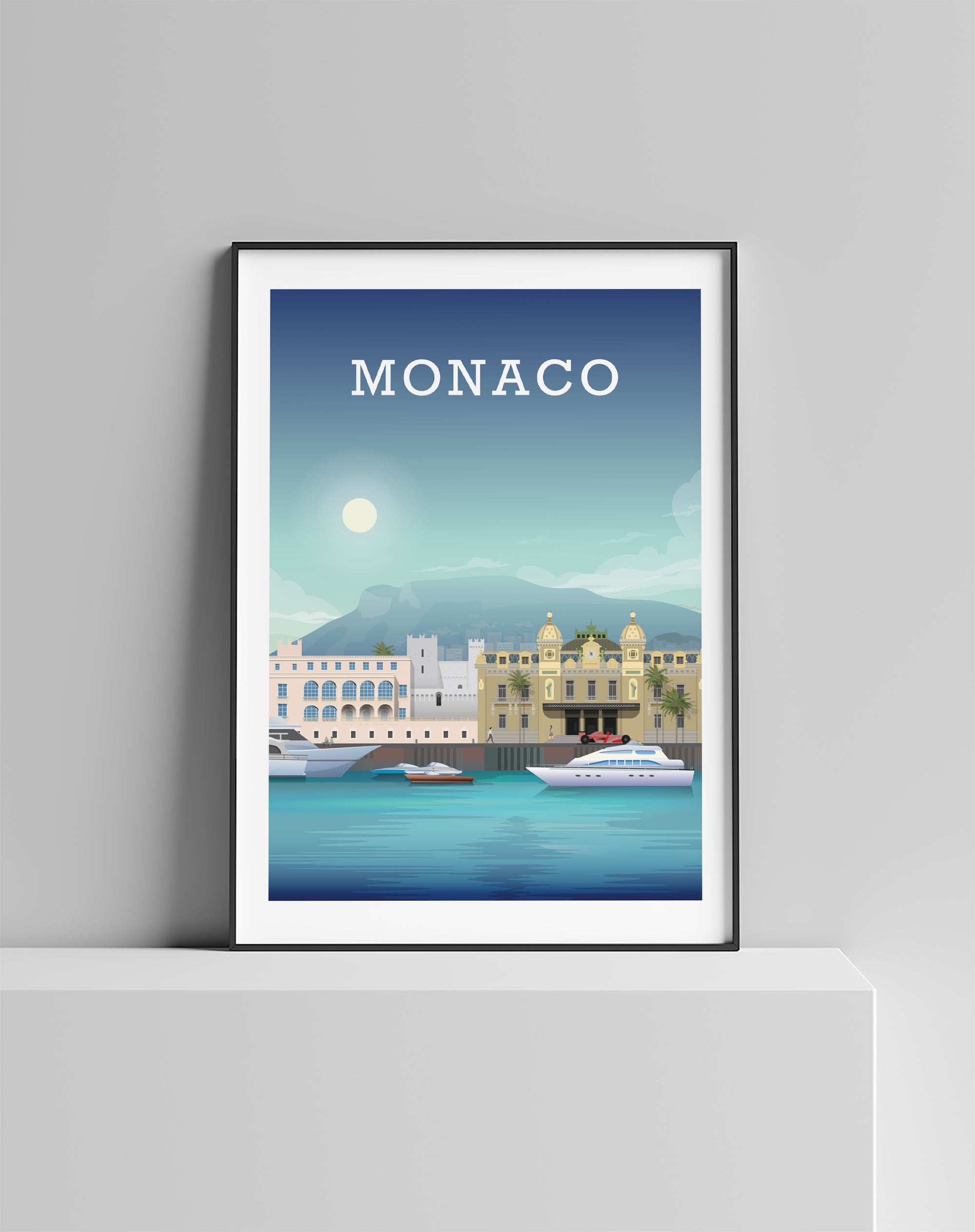 Monaco Print, Monte Carlo Art, Monaco Poster – Hill View Prints