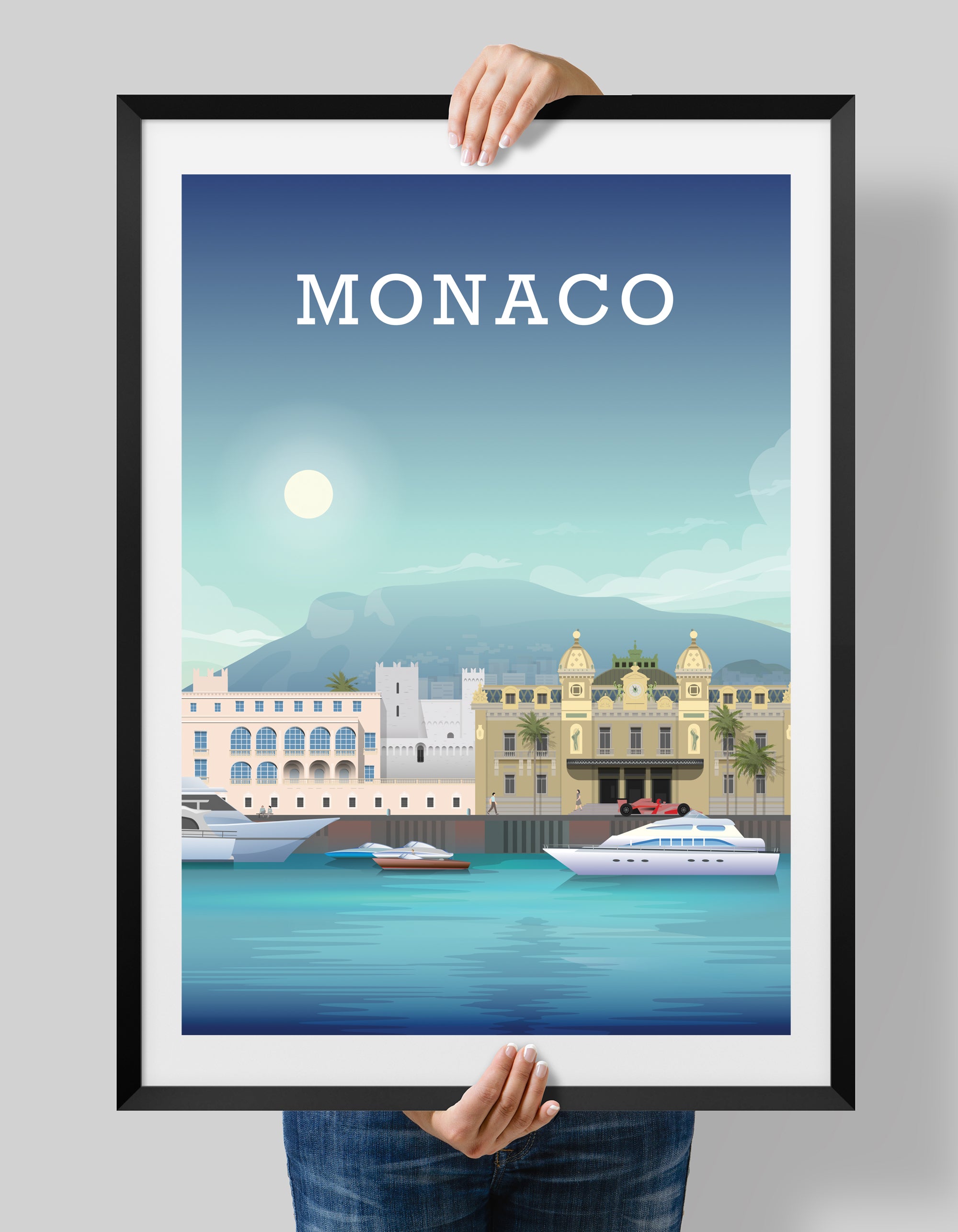 Monaco Print, Monte Carlo Art, Monaco Poster – Hill View Prints