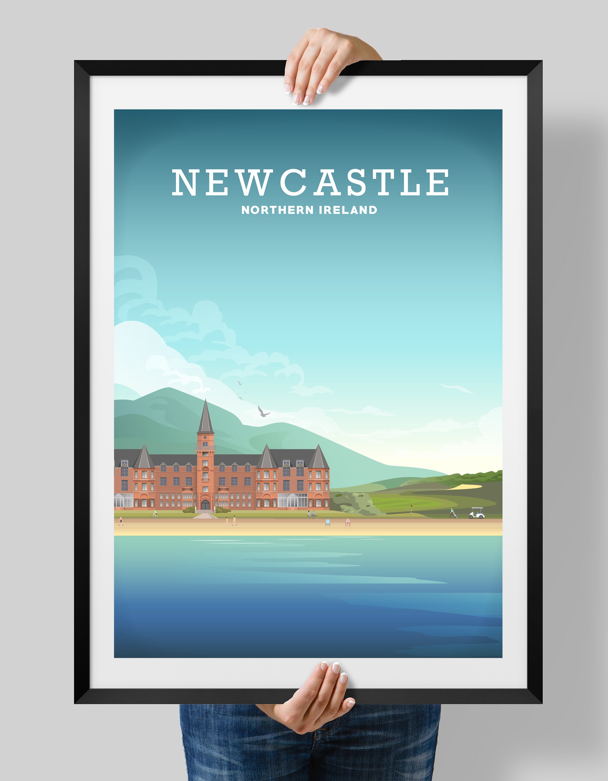 Limited Edition Travel Print: Newcastle, Northern Ireland – Hill View ...