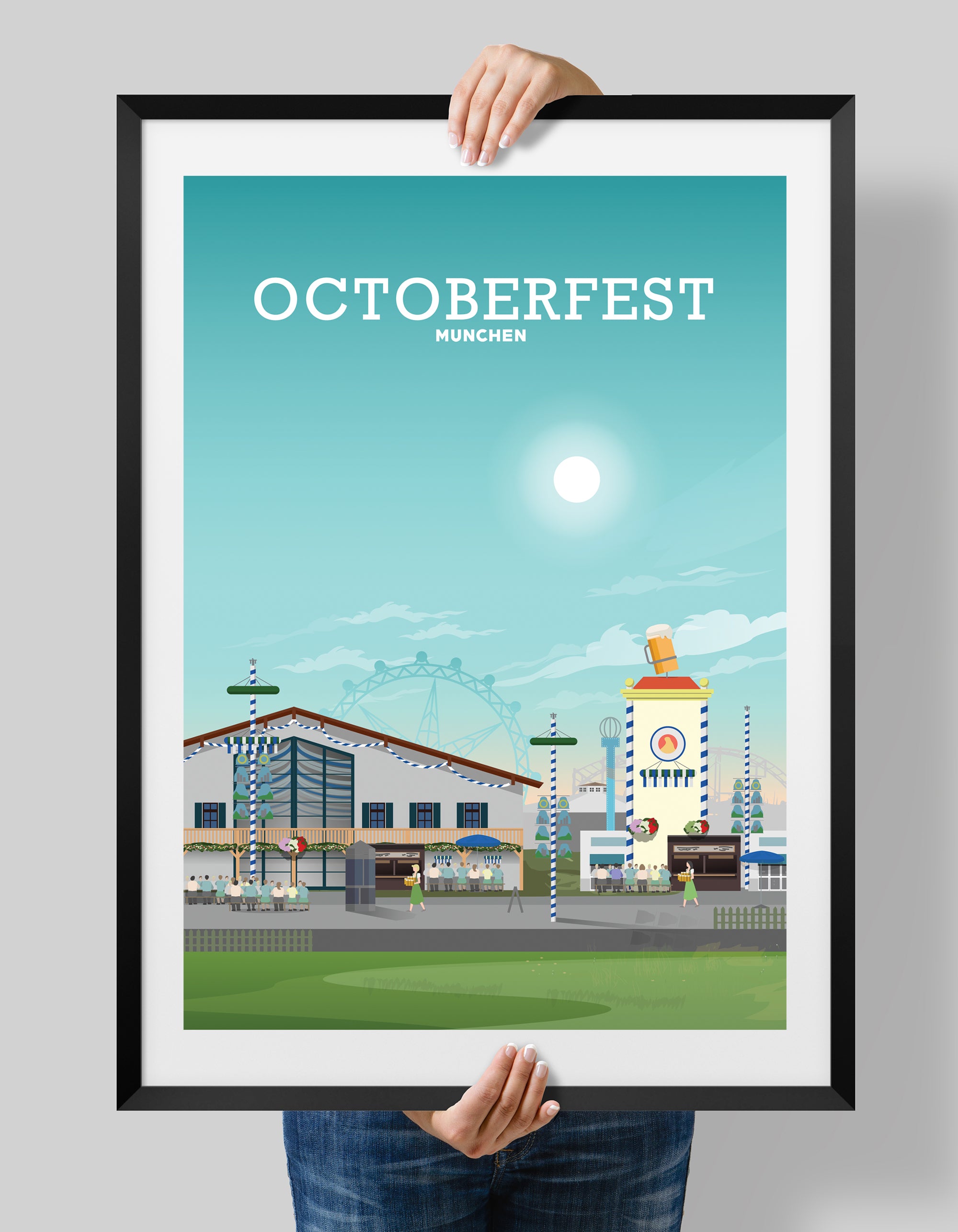 Octoberfest Print, Munich Art, Oktoberfest Poster – Hill View Prints