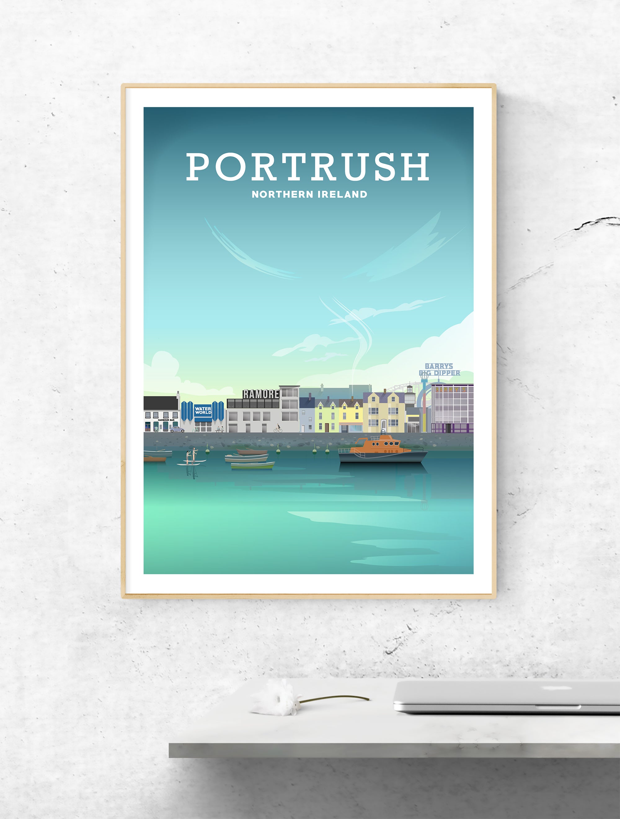 Limited Edition Travel Print: Portrush, Northern Ireland – Hill View Prints