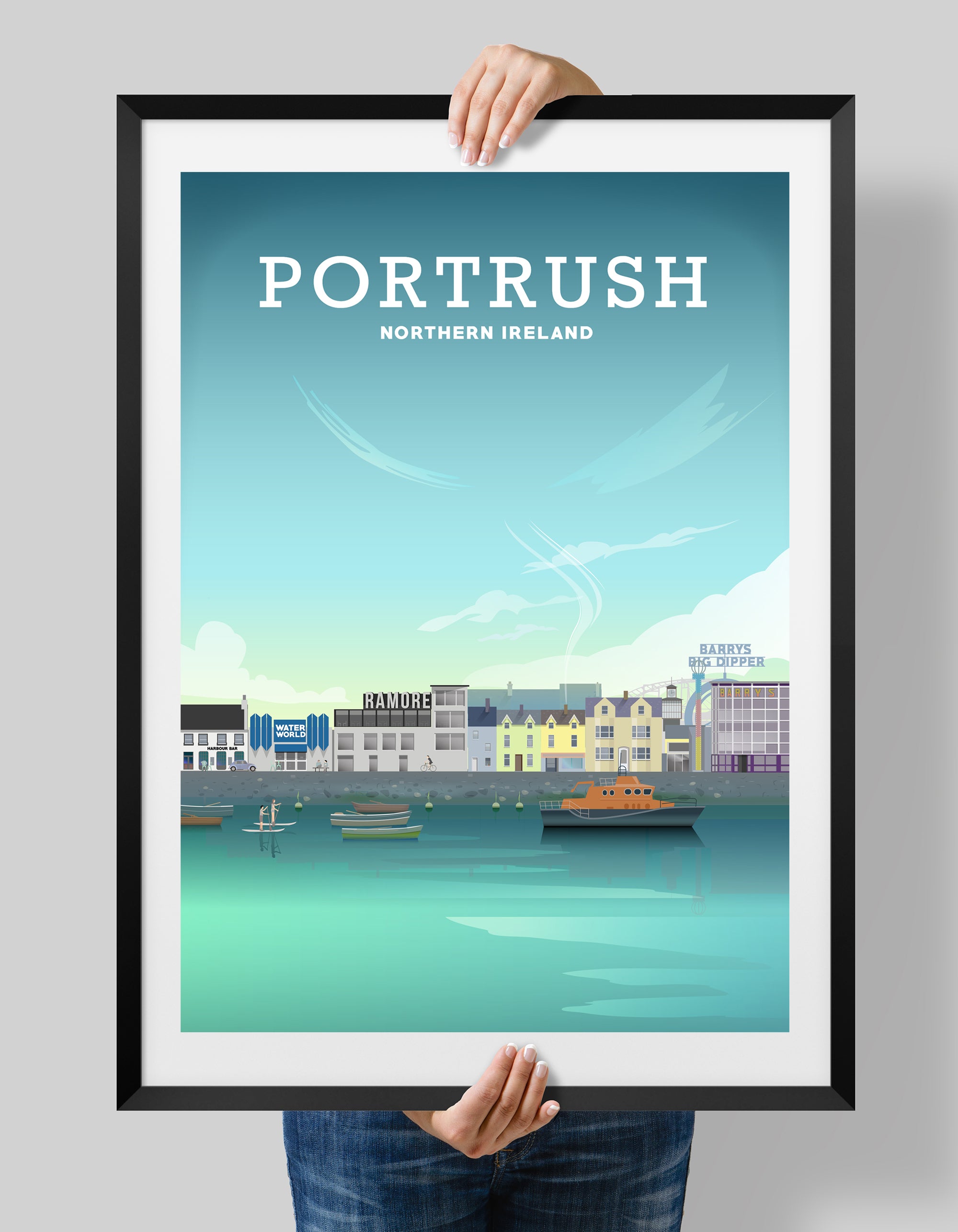 Limited Edition Travel Print: Portrush, Northern Ireland – Hill View Prints