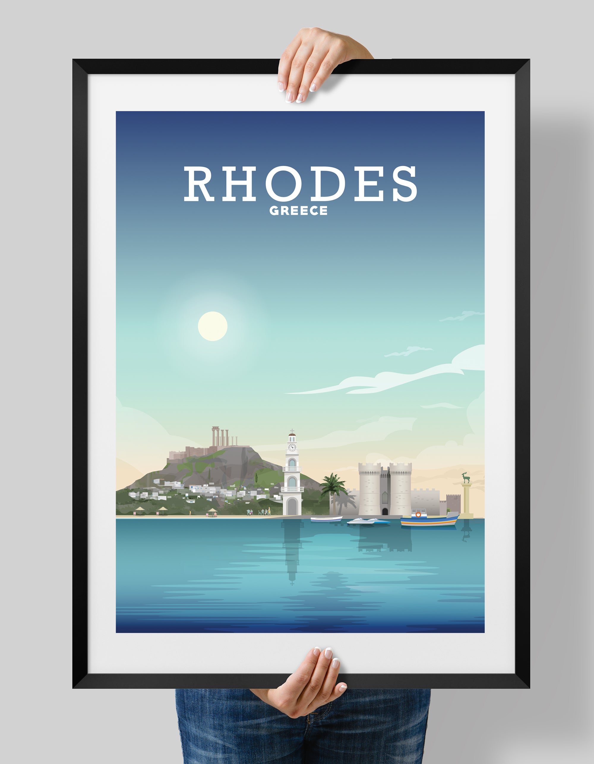Rhodes Greece, Rhodes Print, Greek Islands Poster – Hill View Prints