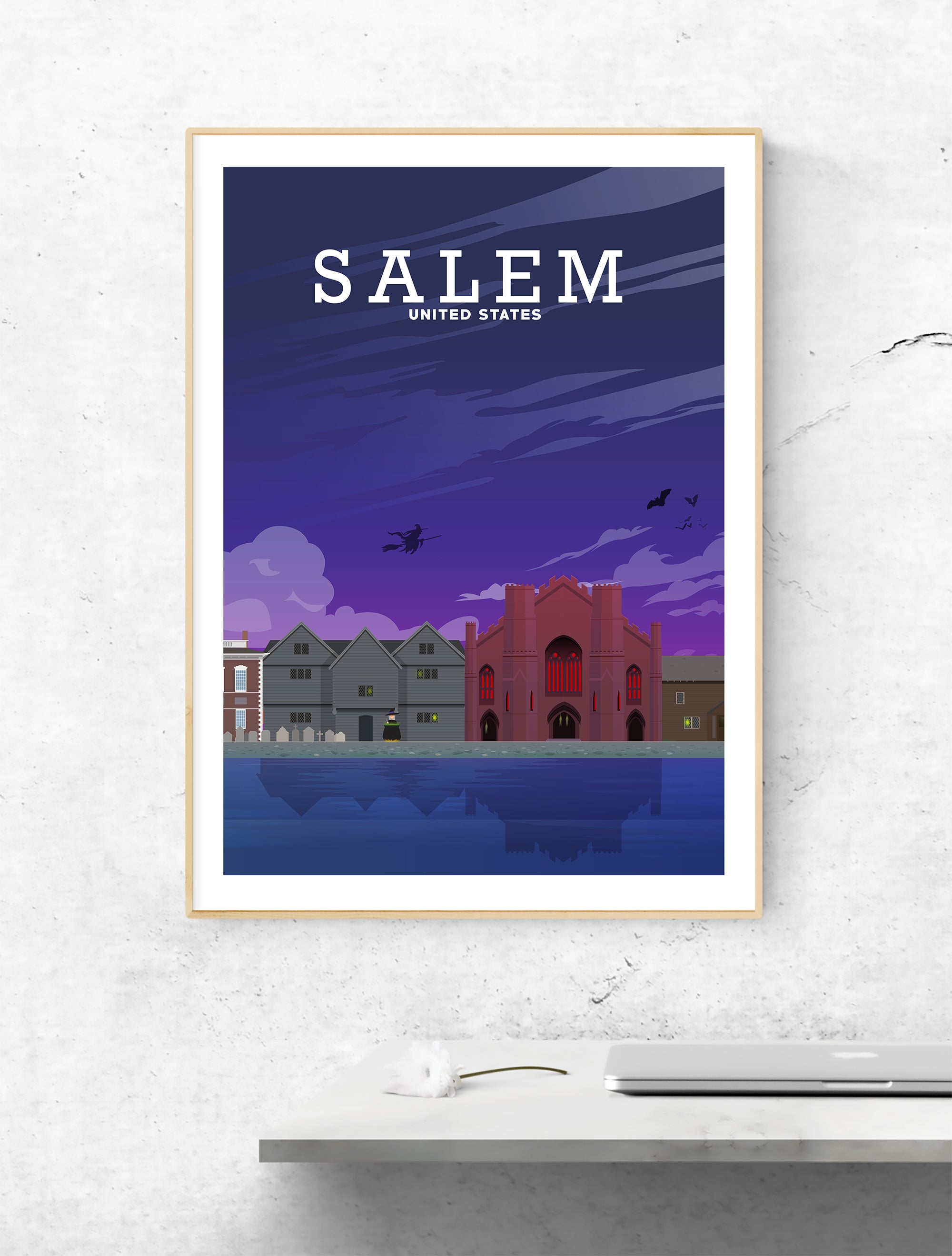 Salem Poster, Salem Mass Witches Print – Hill View Prints