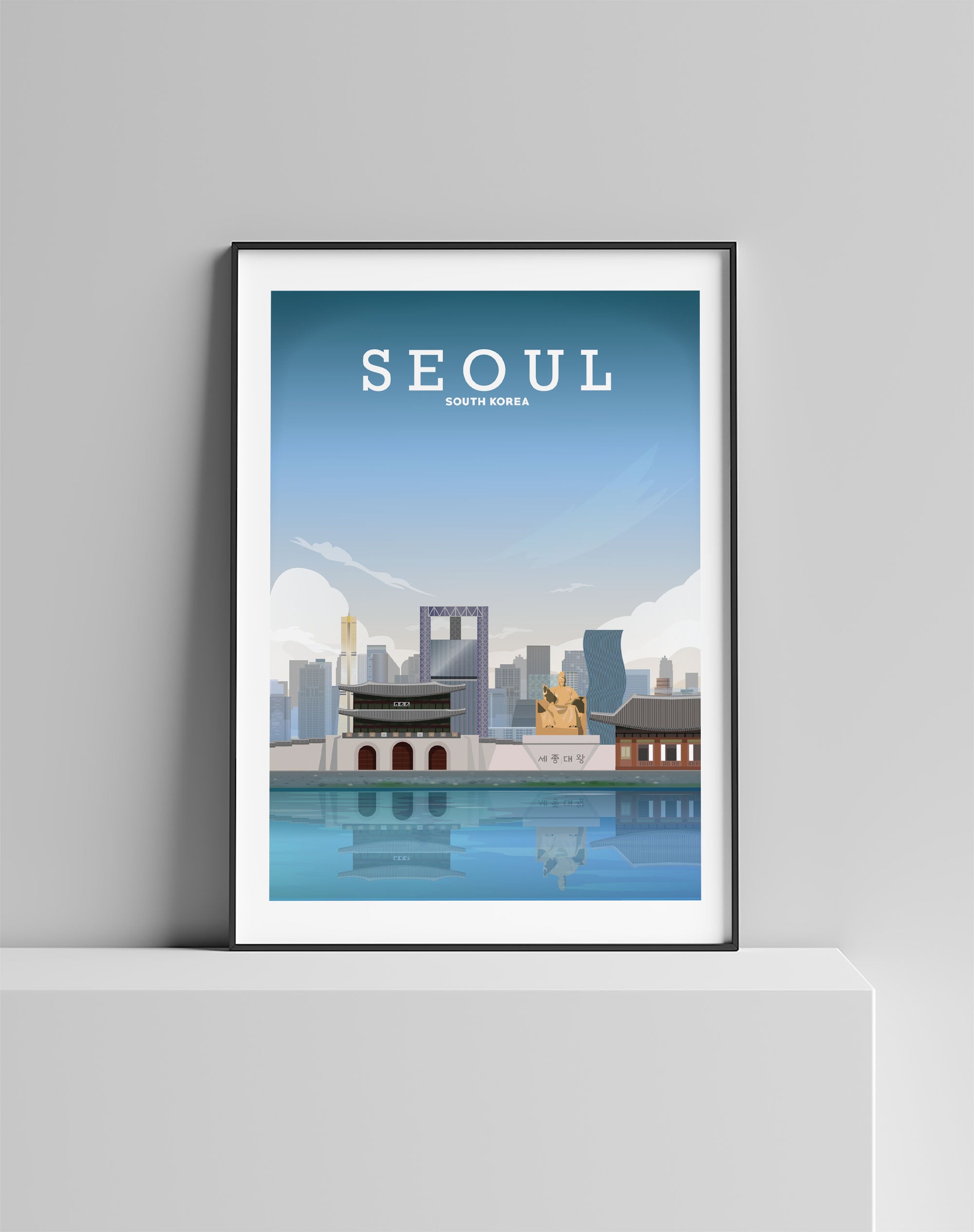 Seoul Print, South Korea Poster, Seoul Map – Hill View Prints