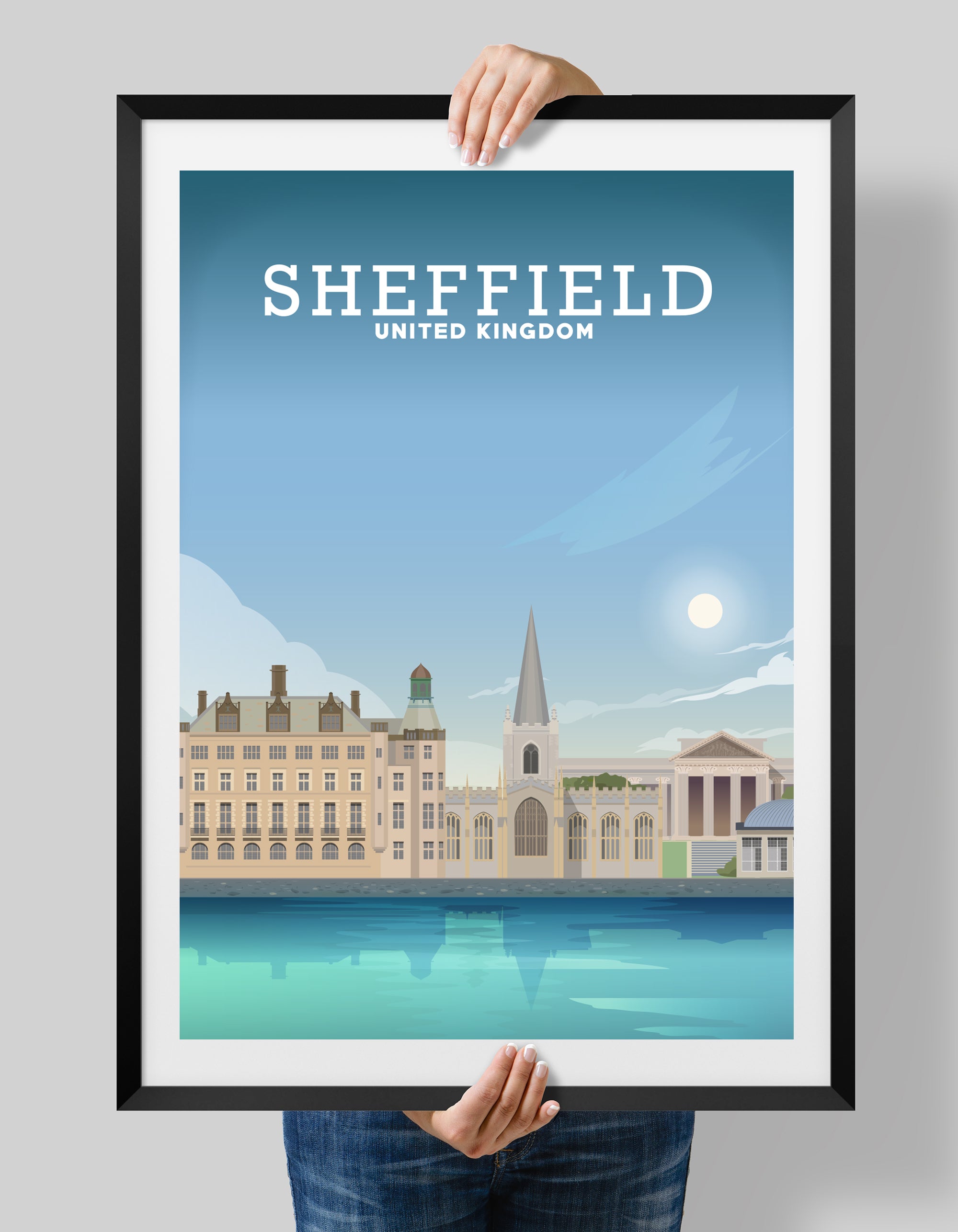 Sheffield Print, Sheffield Yorkshire, Steel City Poster – Hill View Prints