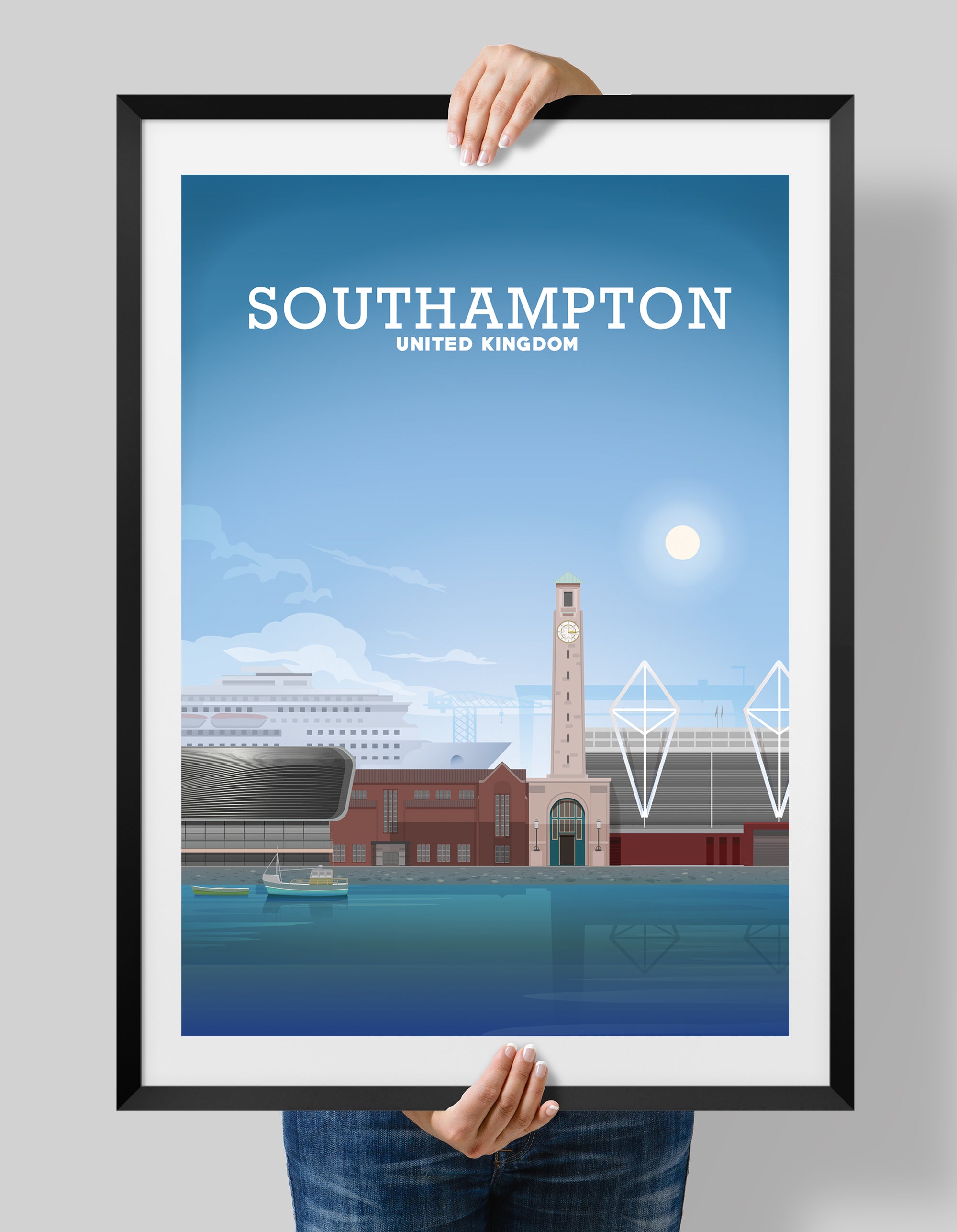 Southampton Print, Hampshire Poster, Southampton Art – Hill View Prints