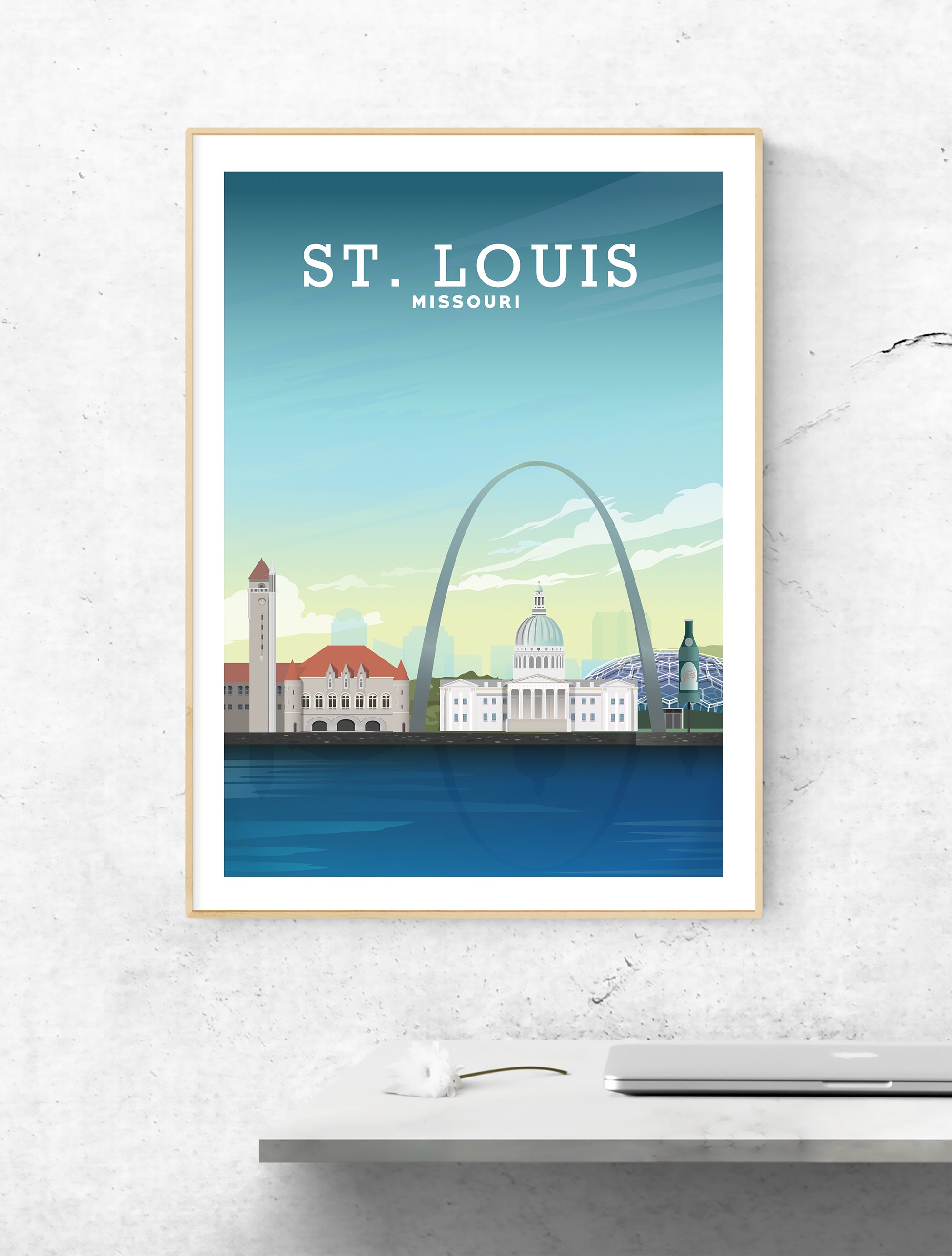 St Louis Print, St Louis Poster, Missouri Travel Art – Hill View Prints