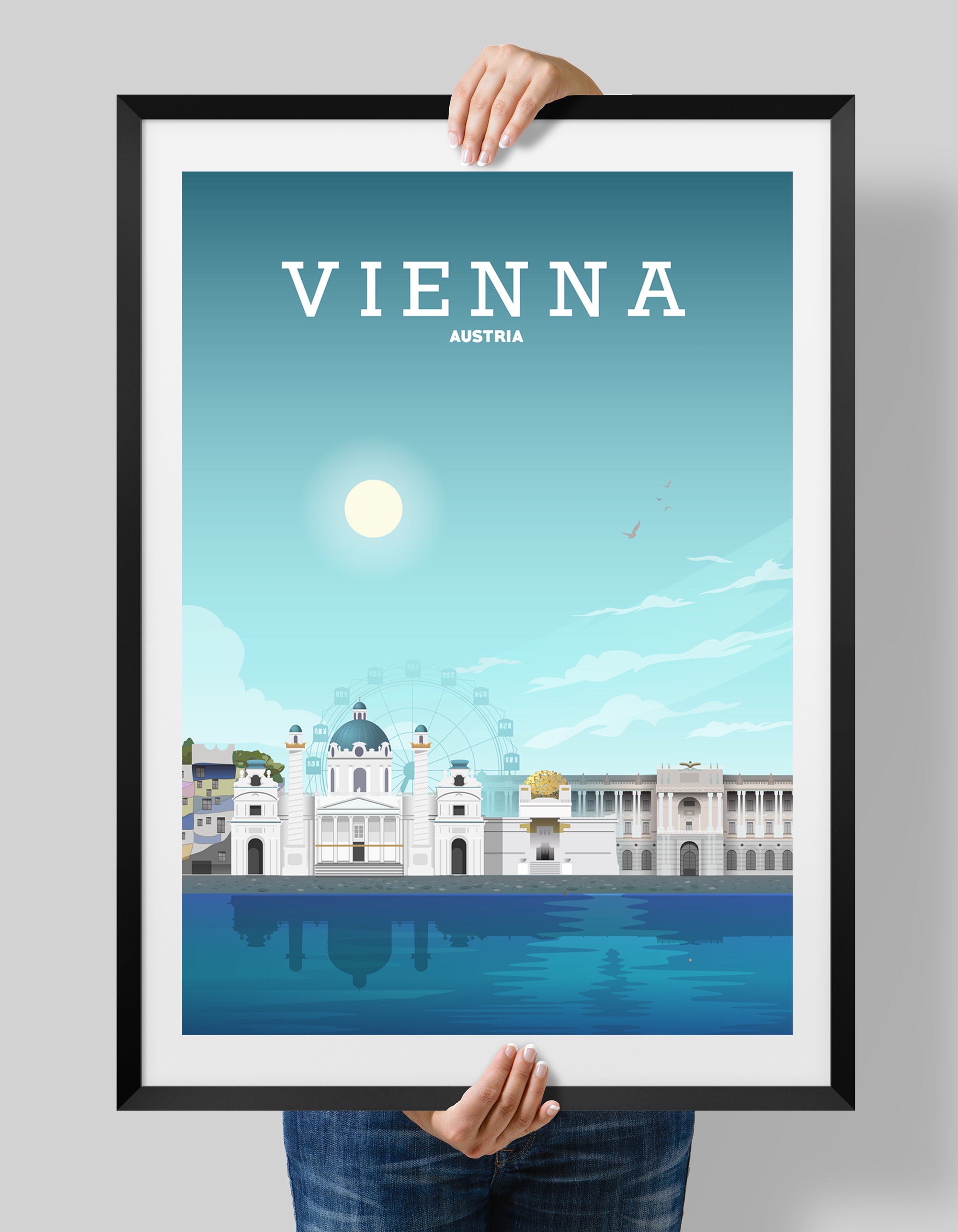 Vienna Poster, Vienna Print, Vienna Austria Painting – Hill View Prints