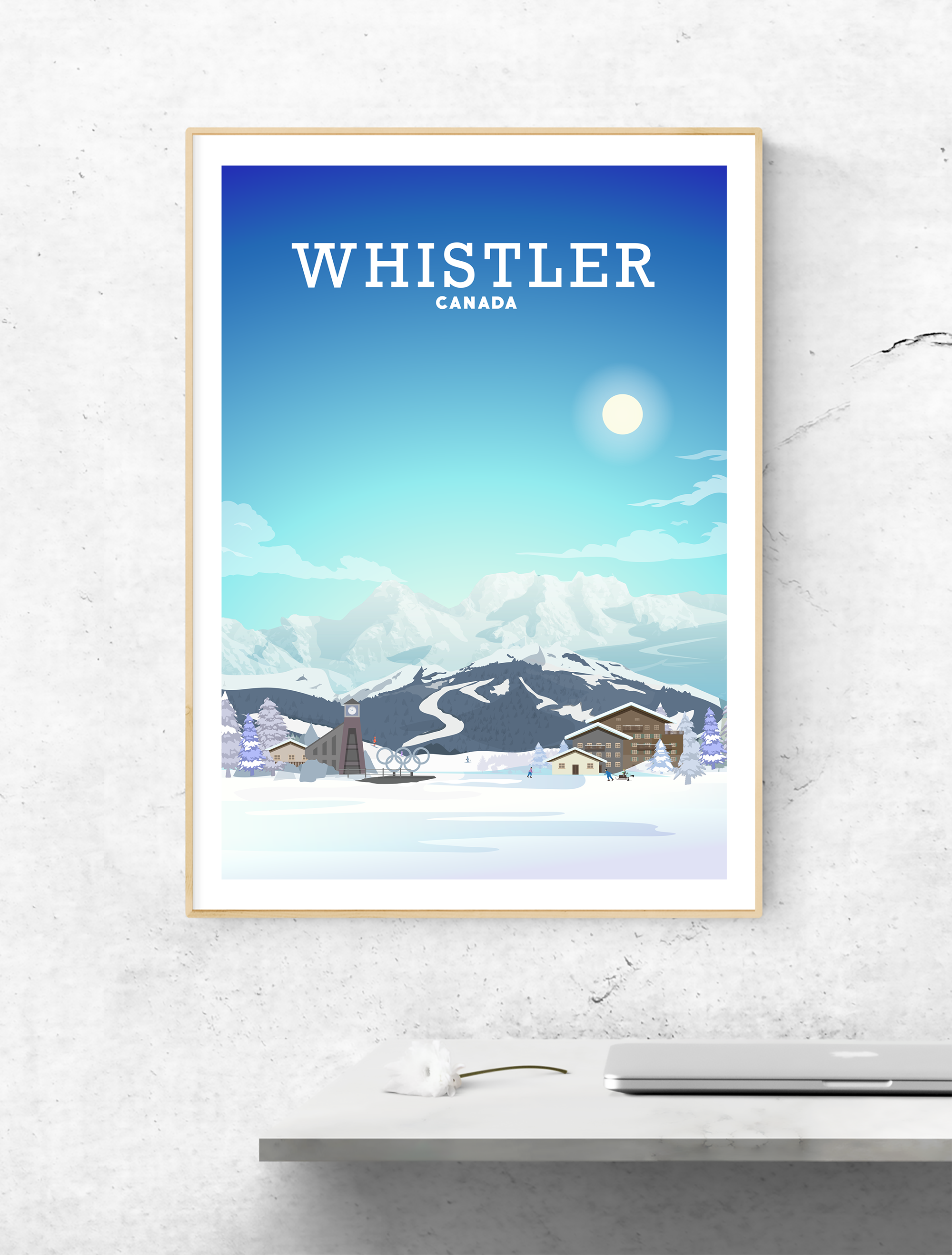 Whistler Poster, Whistler Skiing Canada – Hill View Prints