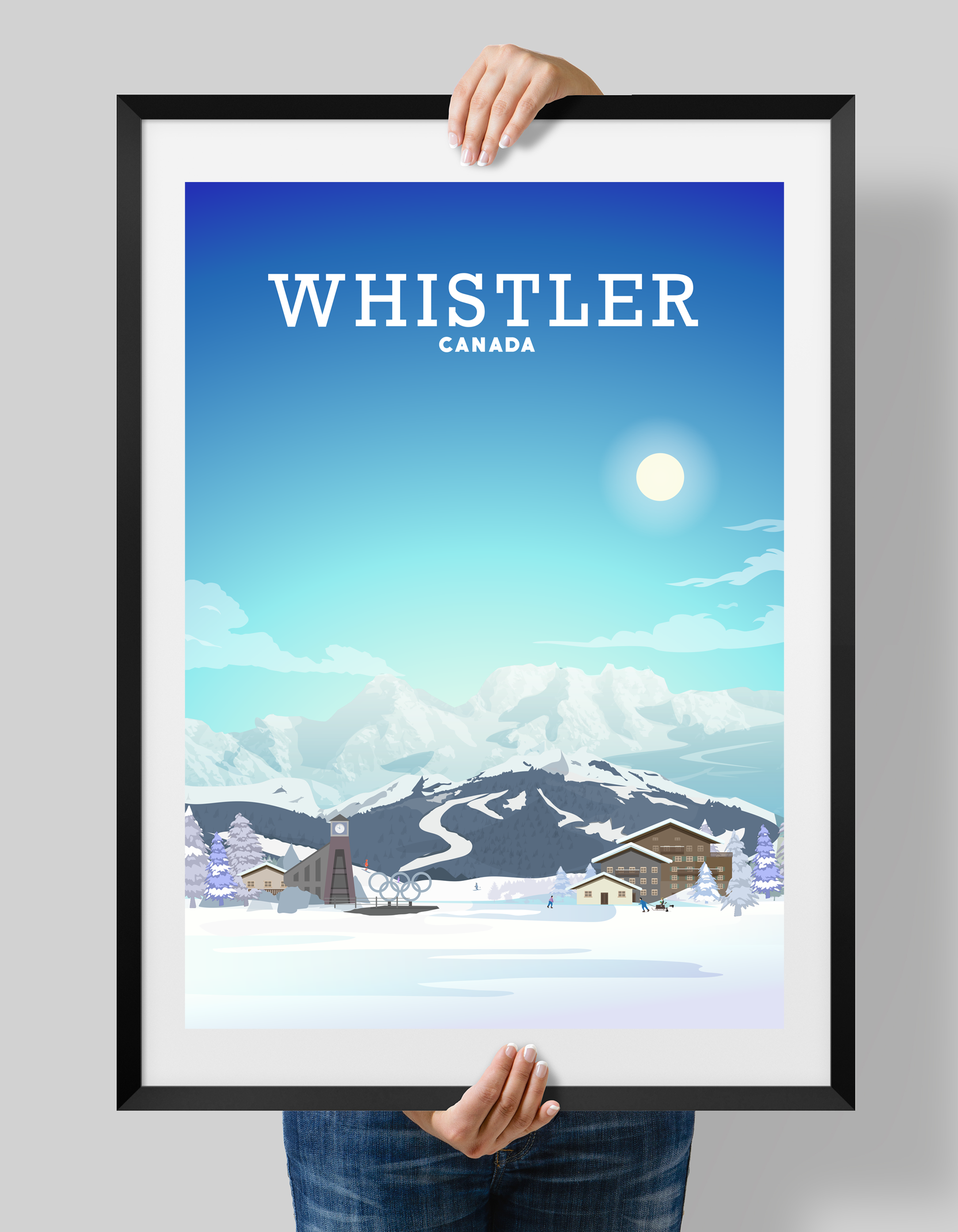 Whistler Poster, Whistler Skiing Canada – Hill View Prints